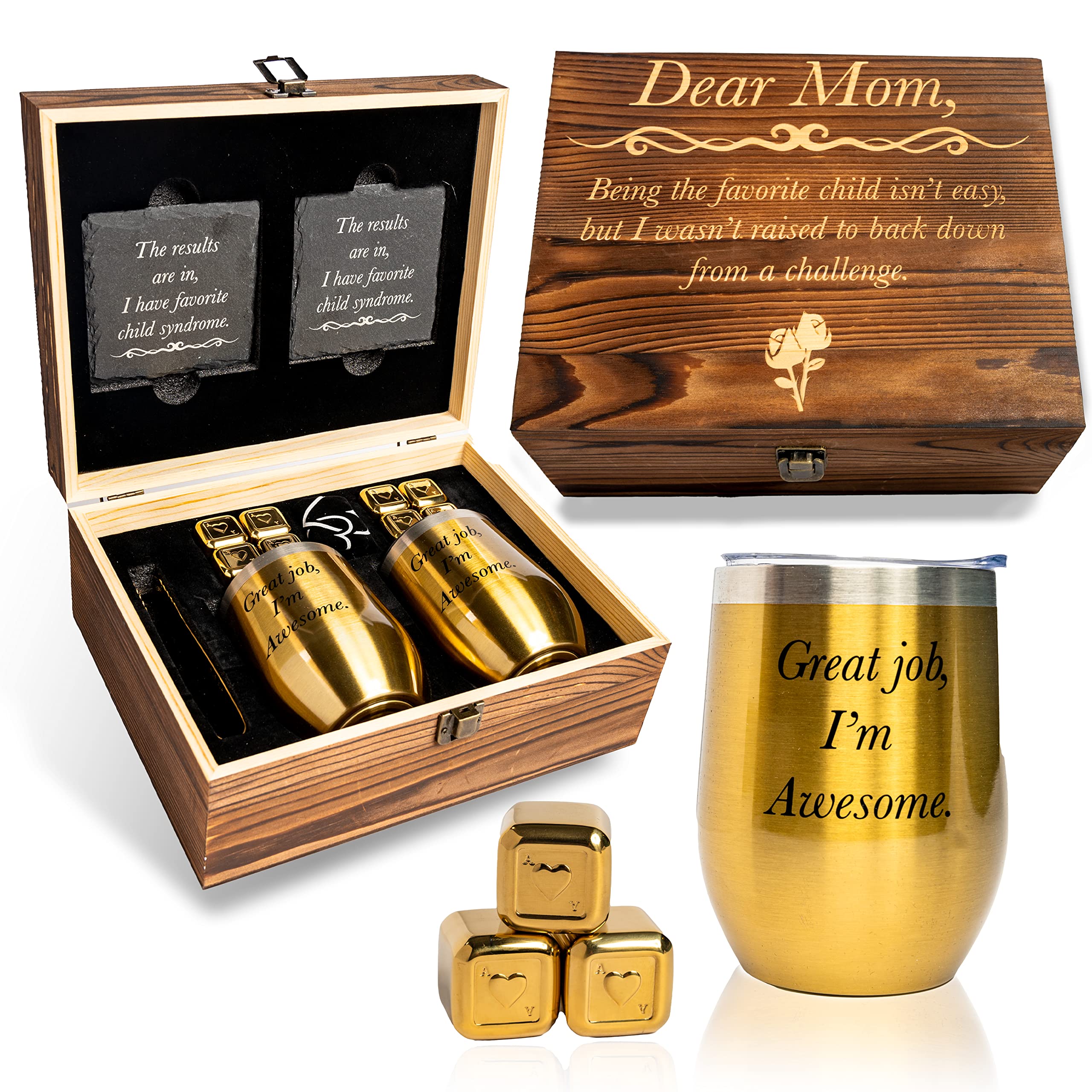 GreenCor Funny Birthday Gifts for Mom - From Son Daughter – Wine ...