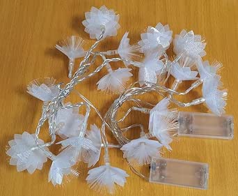 Amazon.com: 2 Pack Fiber Optic Flower String Lights - Each 6.5ft 10LED ...