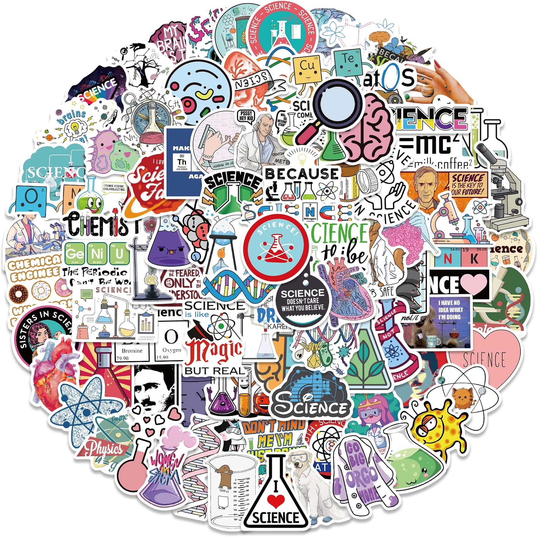 Amazon.com: 100Pcs Science Laboratory Stickers for Water Bottle ...