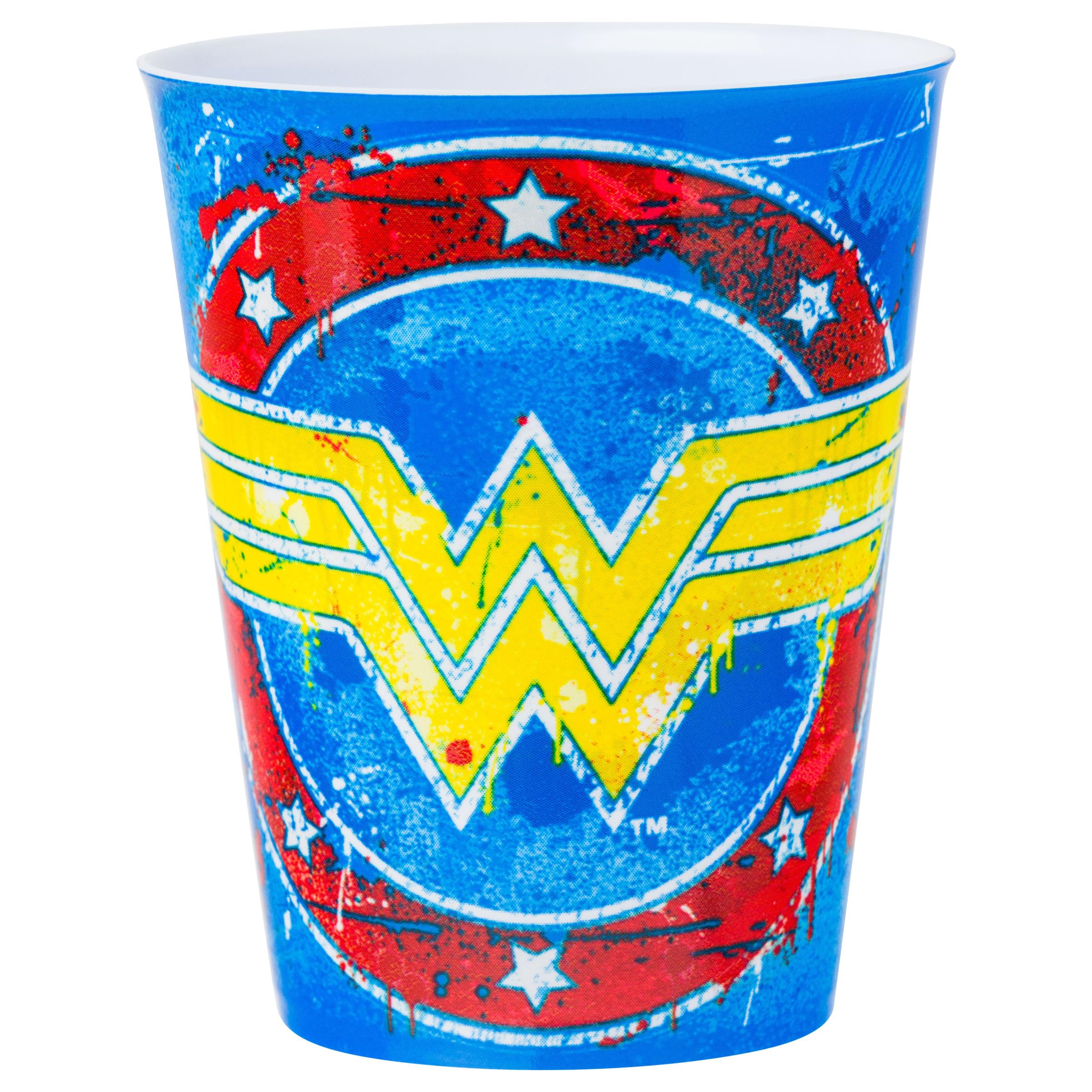 Snapklik.com : Silver Buffalo DC Splatter Paint Logo 4-Pack Plastic ...