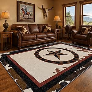 Amazon.com: Yoozitrees Western Rugs for Kitchen - Texas Star Rug, 3x4 ...