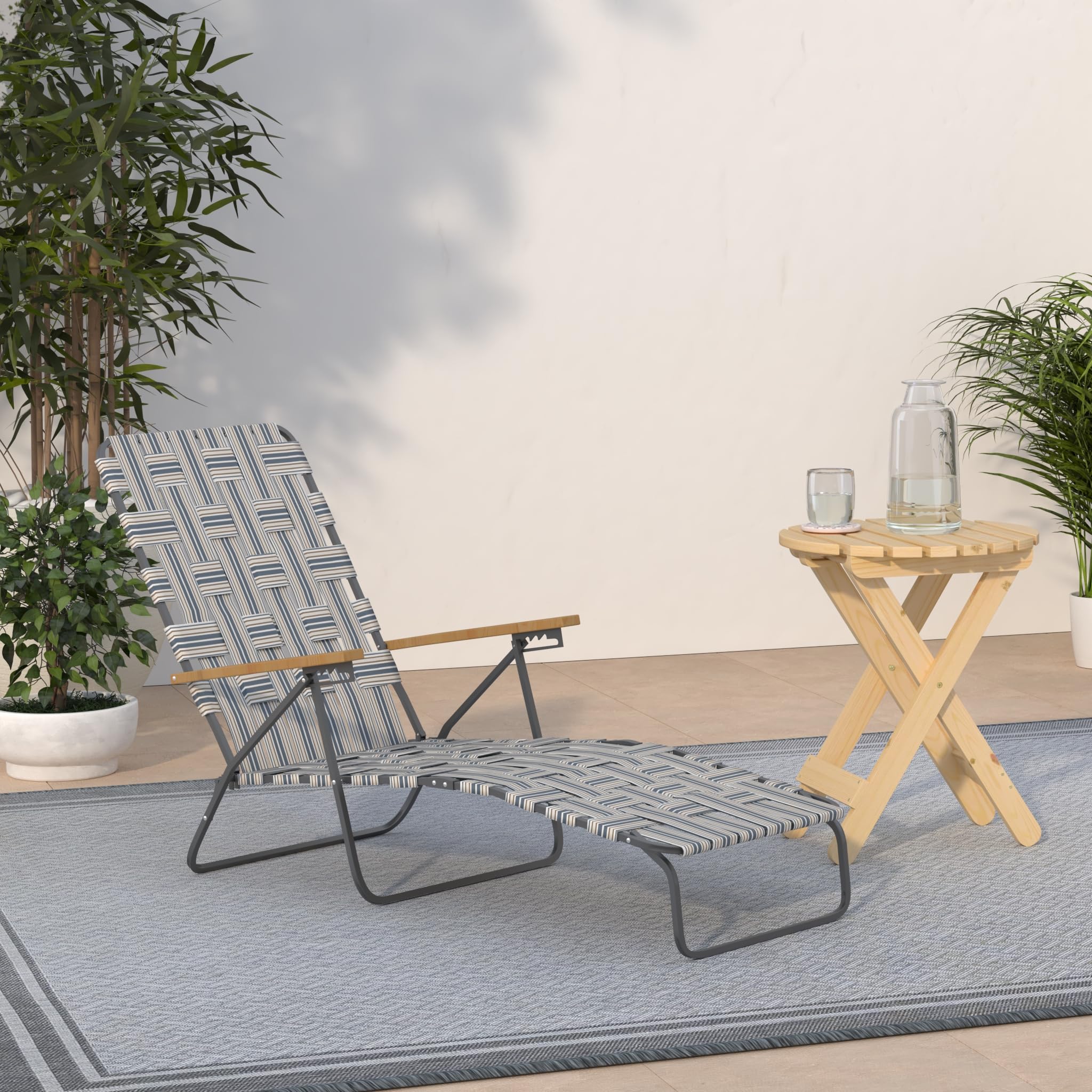 Folding Web Chaise Lounge Aluminum Webbed Chaise 2025 Lounge Chairs