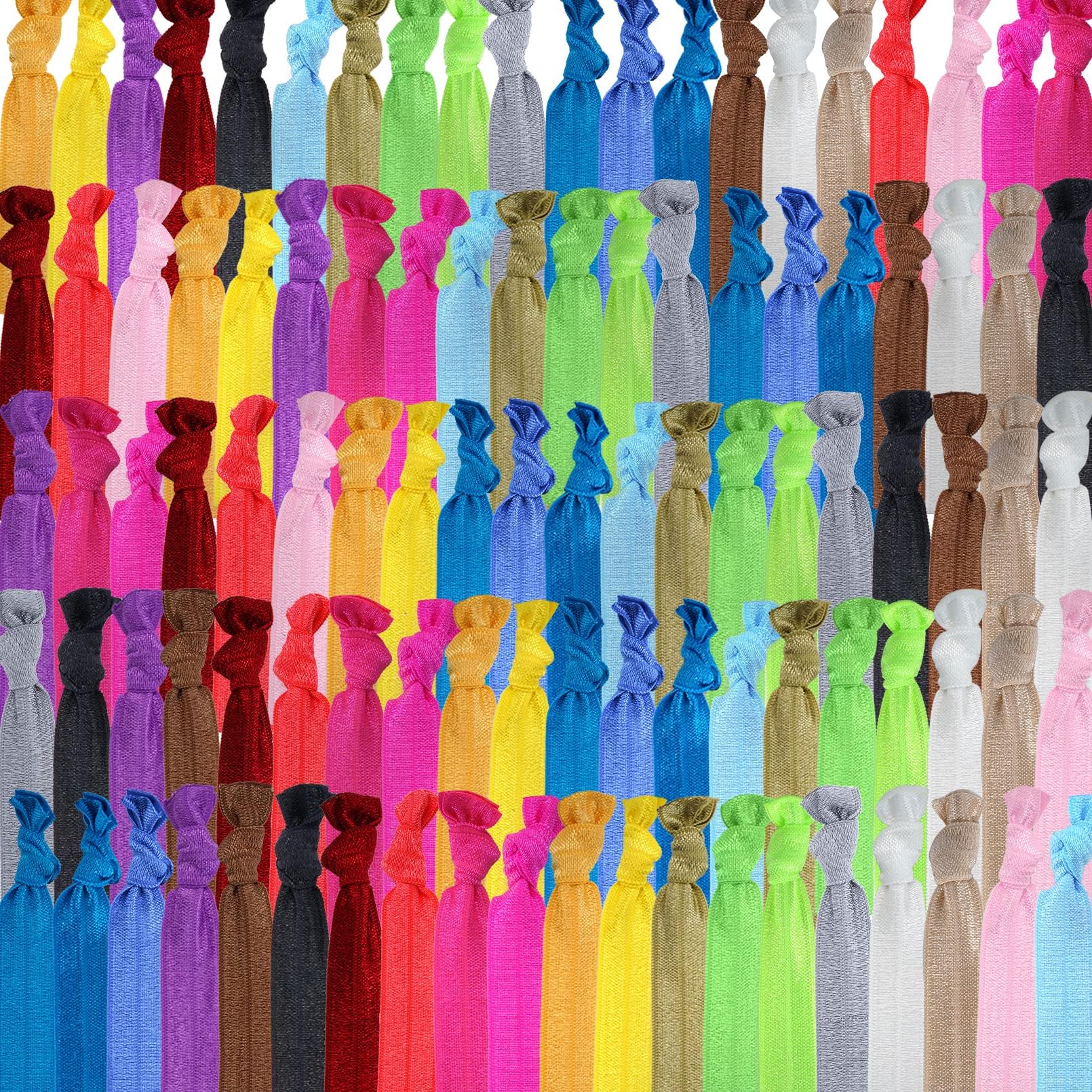 Amazon.com : 120 Pack Black Color No Crease Ribbon Elastics Hair Ties ...