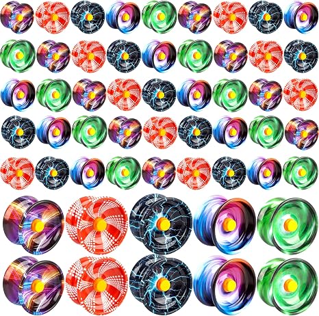 Amazon.com: 55 Pcs Alloy Responsive Yo Yo Ball Bulk Colorful Yoyo Bulk ...