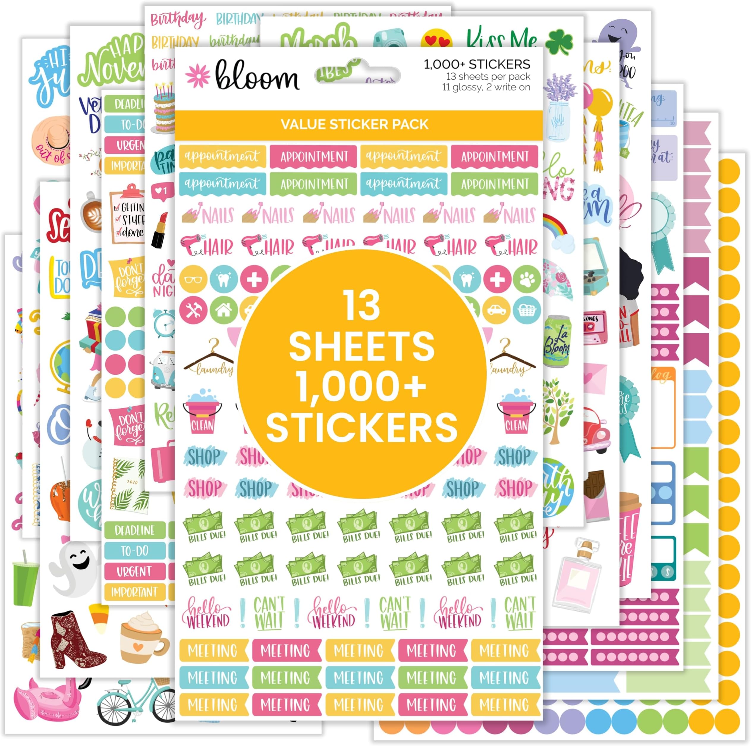 Amazon.com: Gersoniel 200 Pcs Day off Stickers for Planners Multi ...