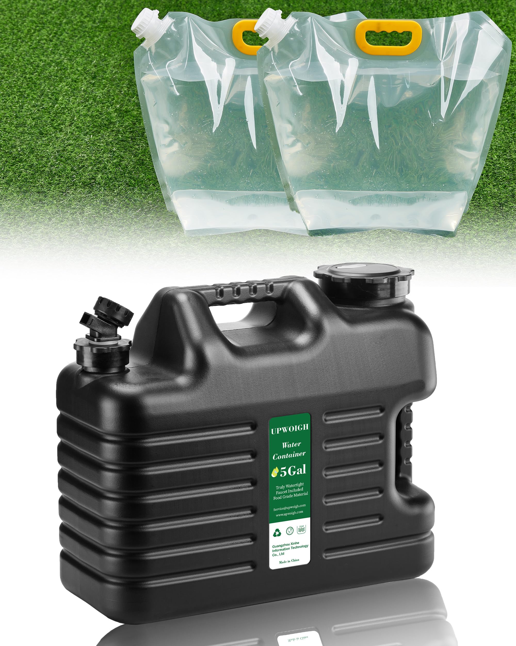 Amazon.com: 5 Gallon Water Jug(16x13.2x7in)and 2.6Gal Collapsible Water ...