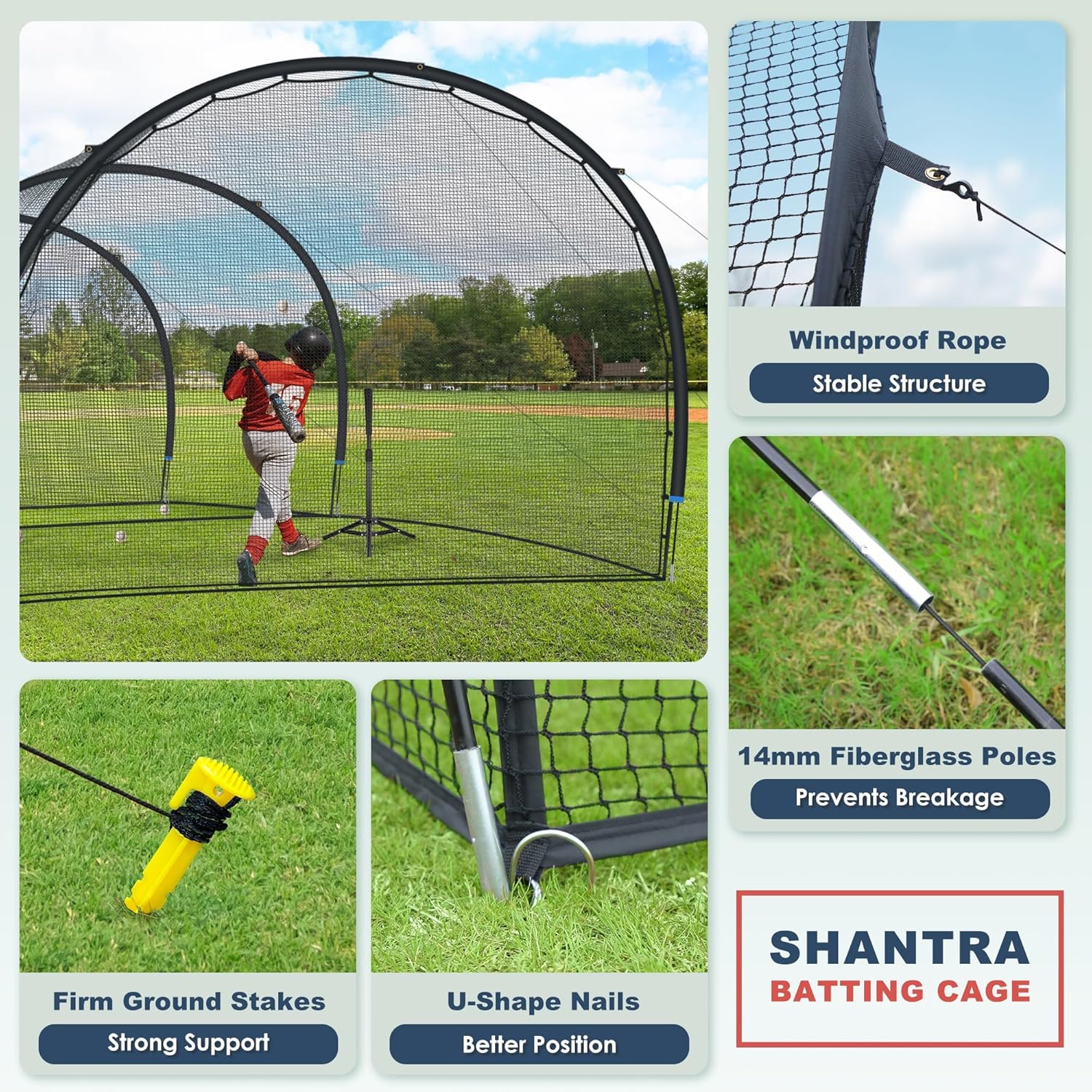 SHANTRA Batting Cage with Frame and Net, 13/22/30FT Philippines | Ubuy