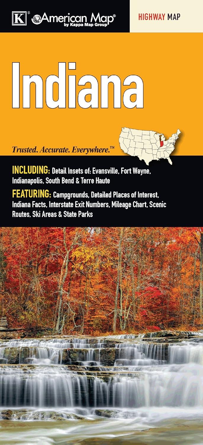 Indiana State Fold Map: Kappa Map Group: 9780762590223: Amazon.com: Books