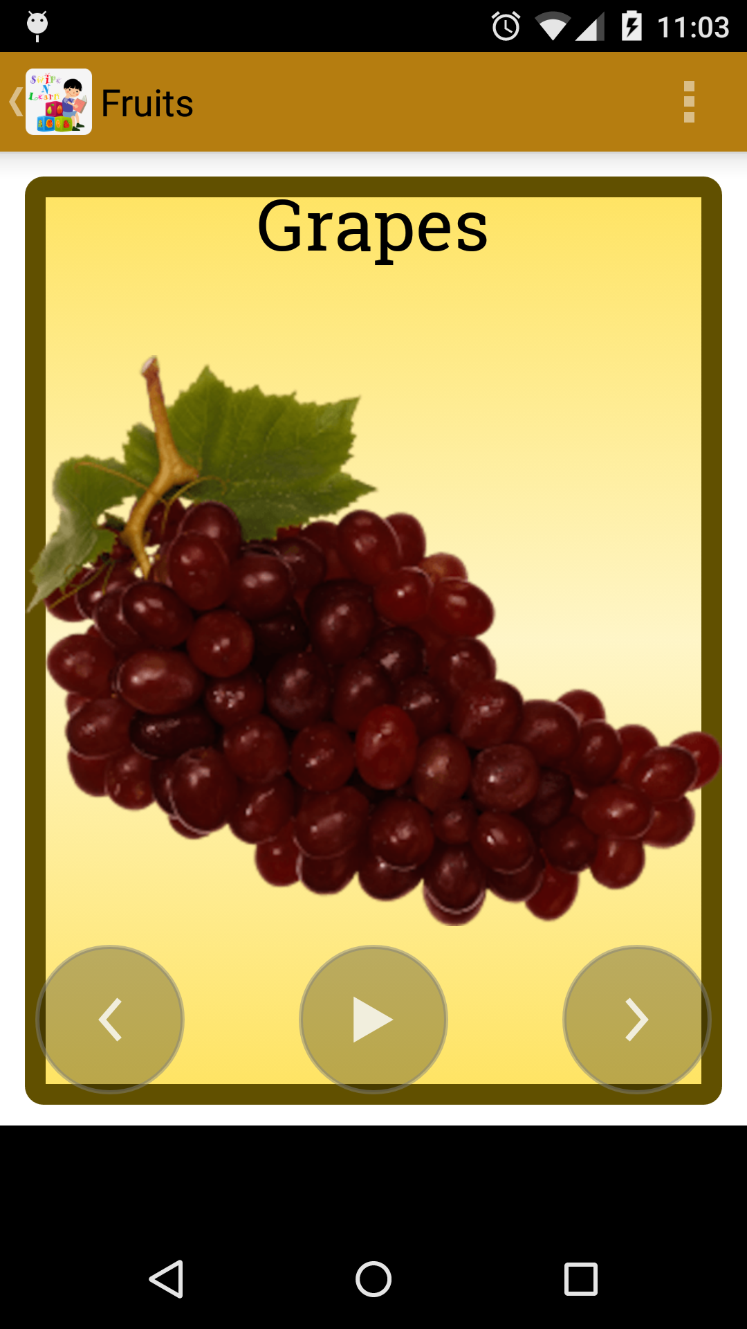 Aplicación Swipe N Learn en Amazon Appstore