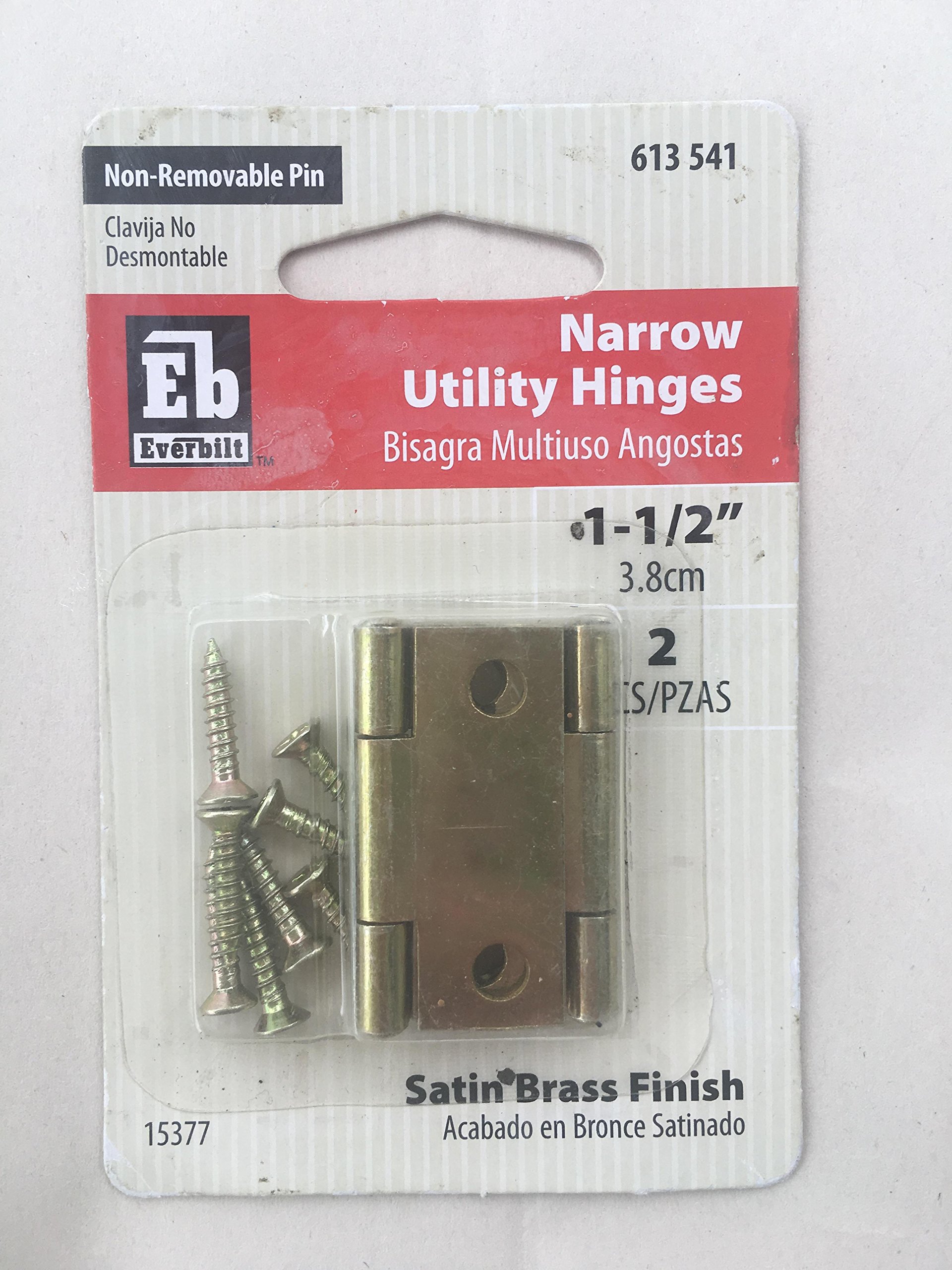 Everbilt 2 In X 2 In Satin Brass Narrow Utility Hinge