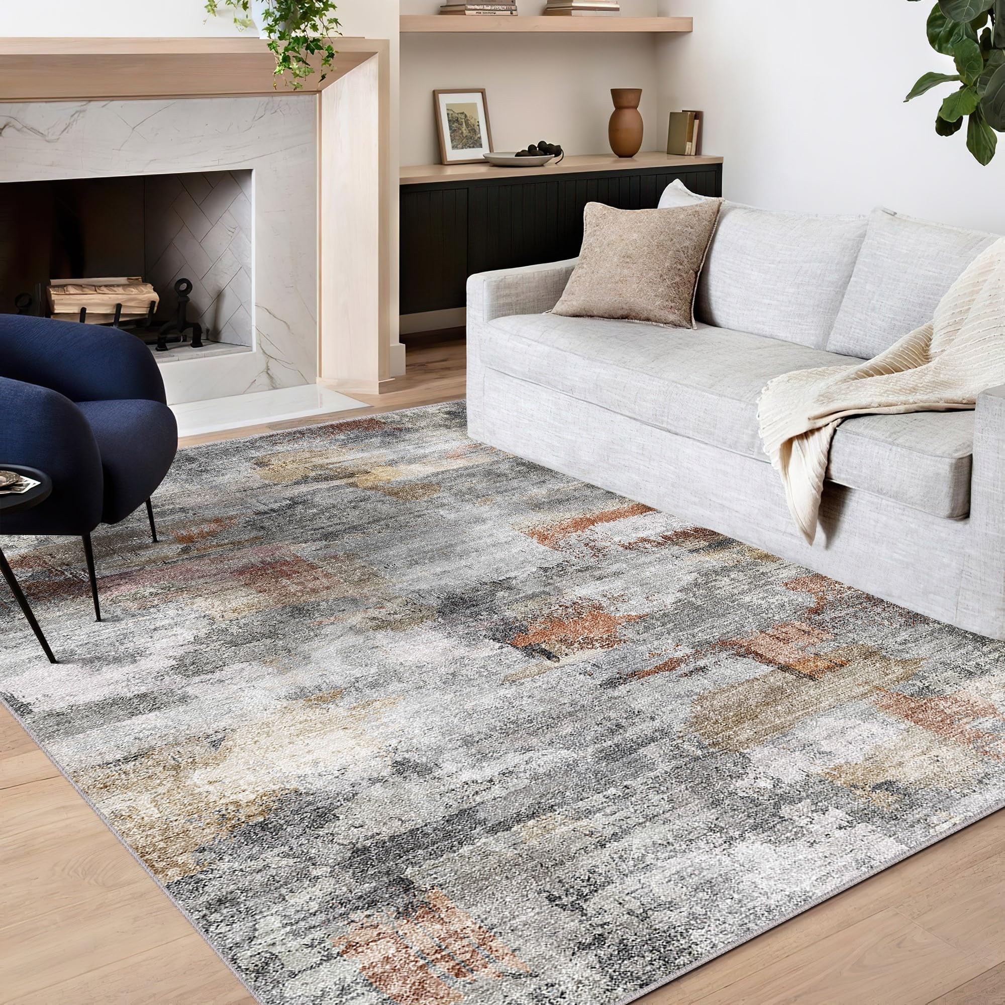 Amazon.com: Boraya Area Rugs for Living Room: 8x10 Washable Neutral ...
