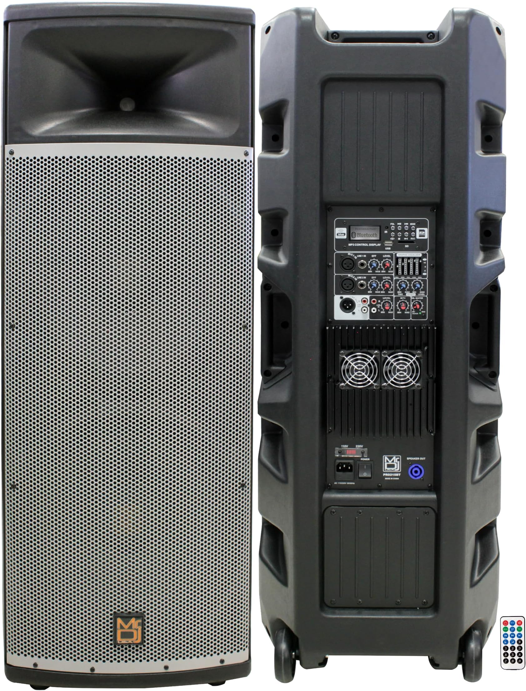 Amazon.com: Mr Dj PRO215BT PA DJ Powered Speaker PRO PA DJ Dual 15” 3 ...