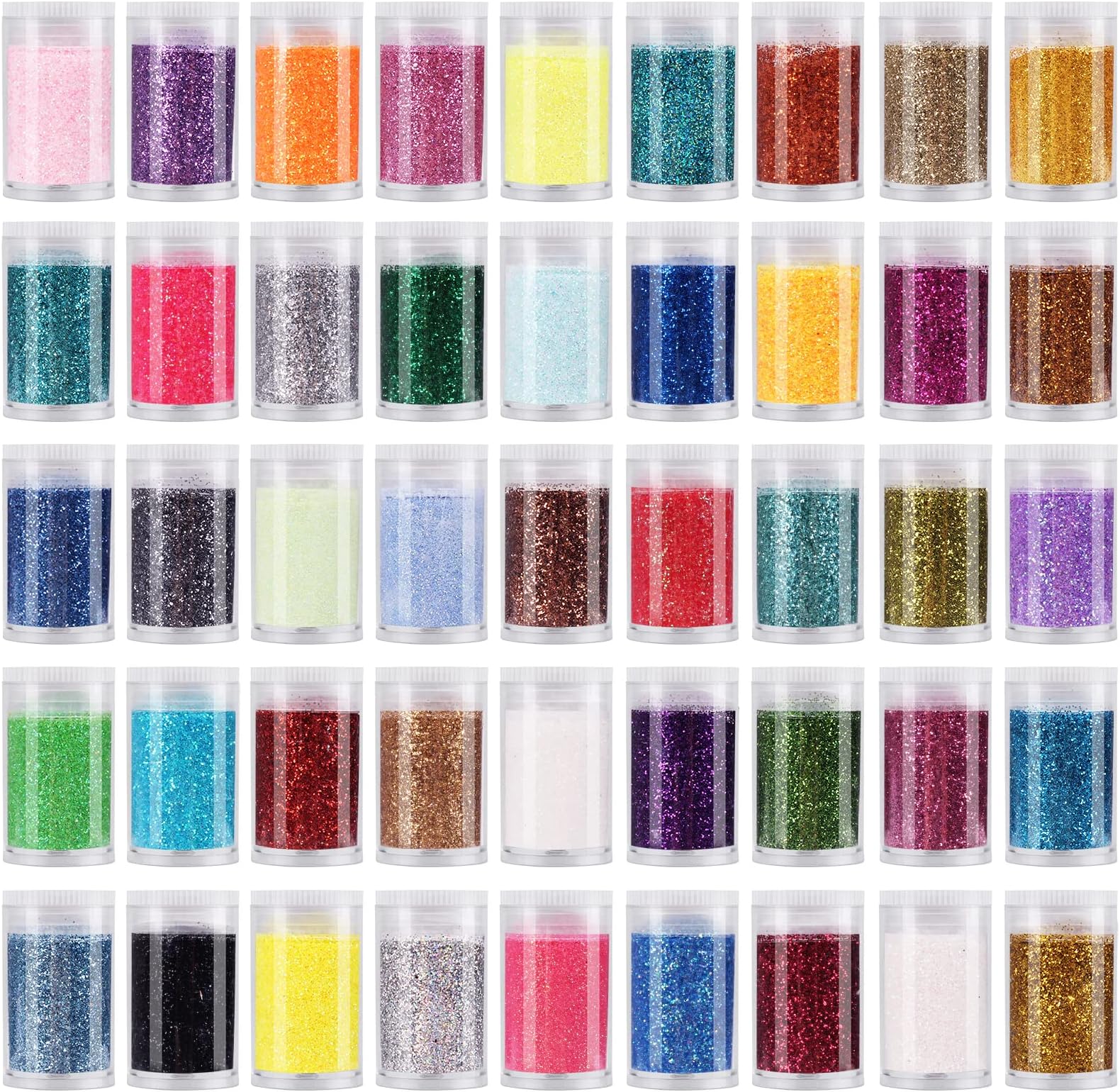 Amazon.com: Rainbow Ultra Fine Glitter, 15 Colors Holographic Resin ...