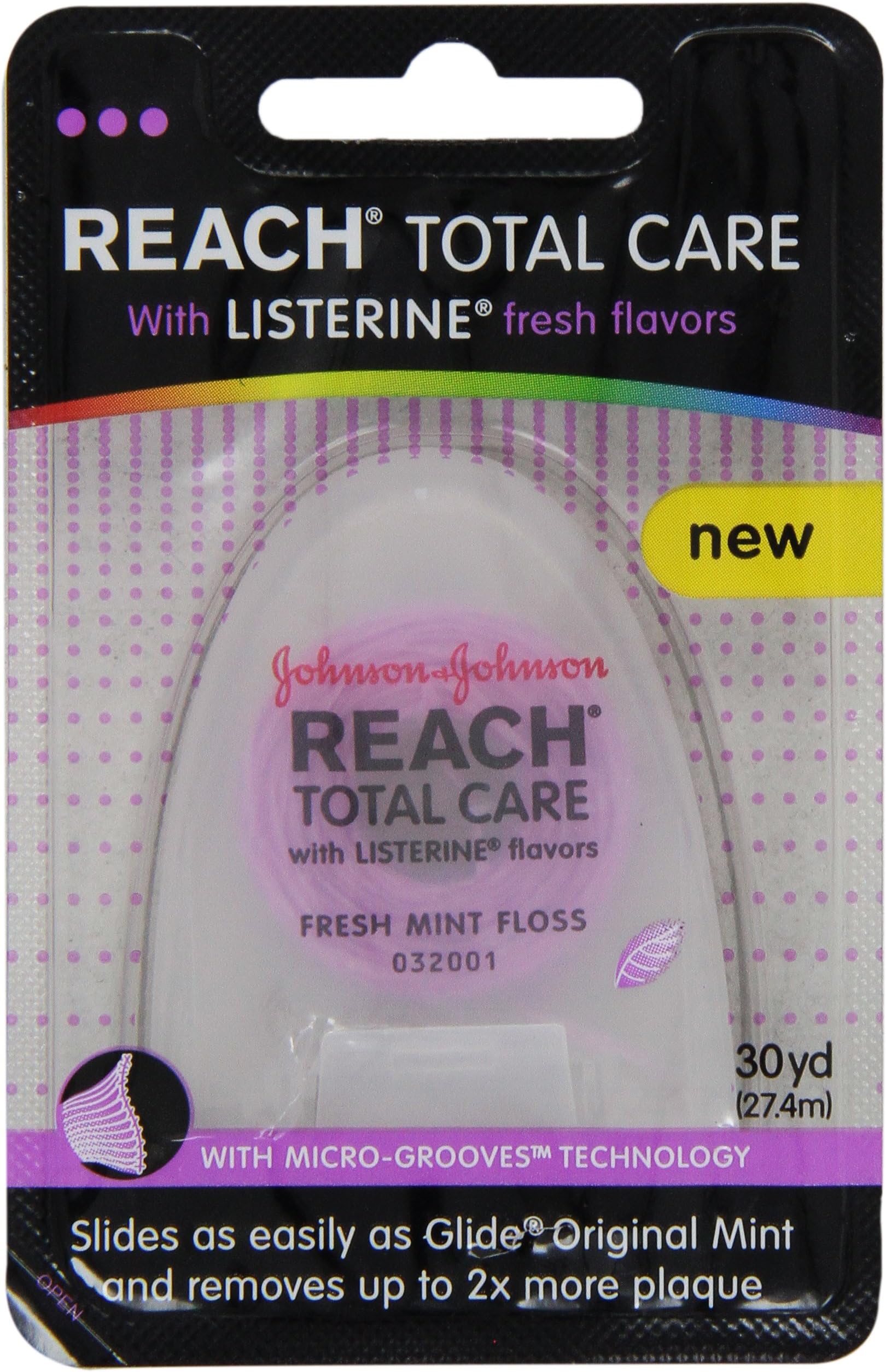Amazon.com: Reach Total Care Floss with Listerine, Fresh Mint(Pink), 30 ...