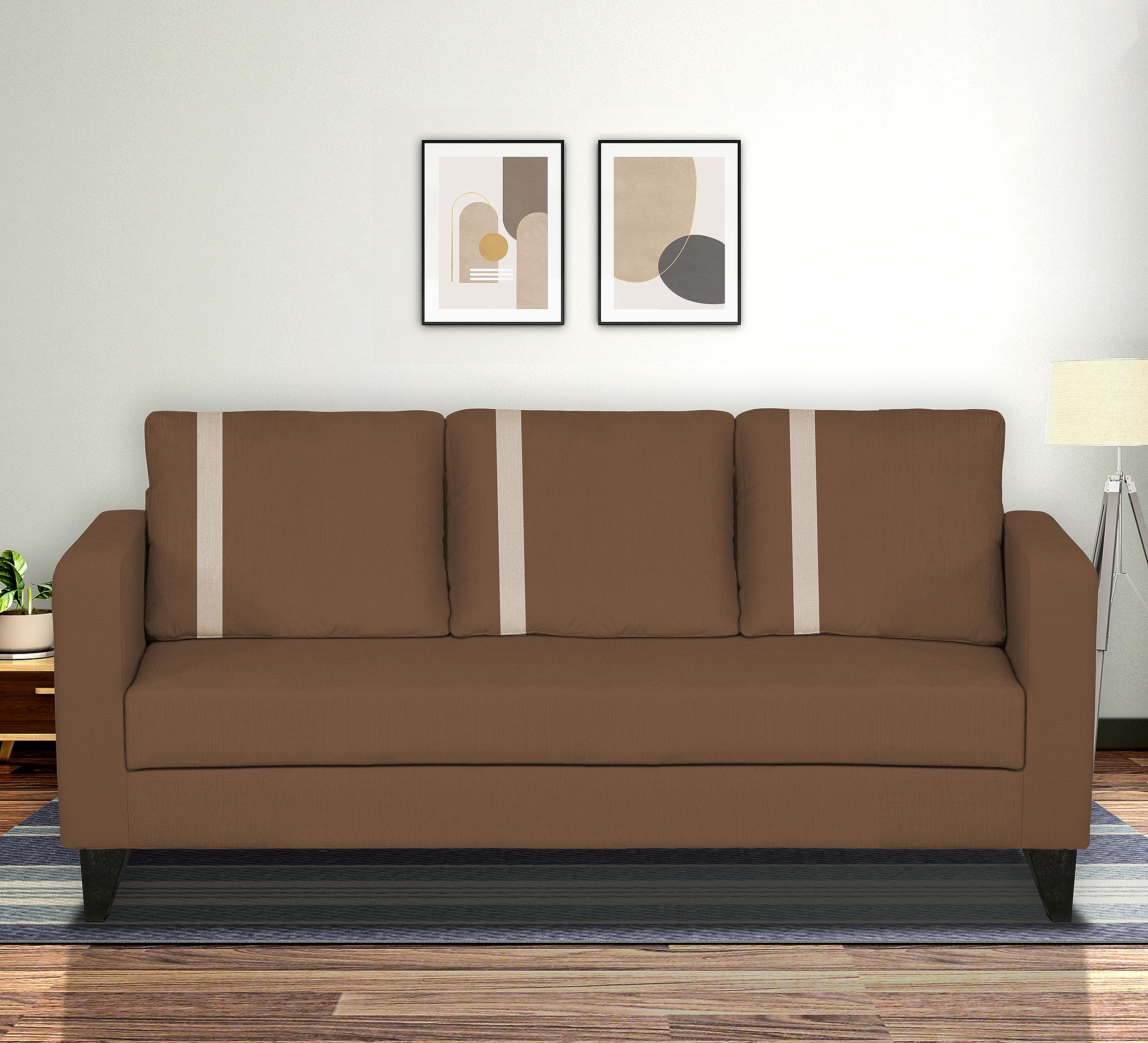 Sofa Architect Alexia Plus 3 Seater Sofa (Brown) : Amazon.in: Home ...