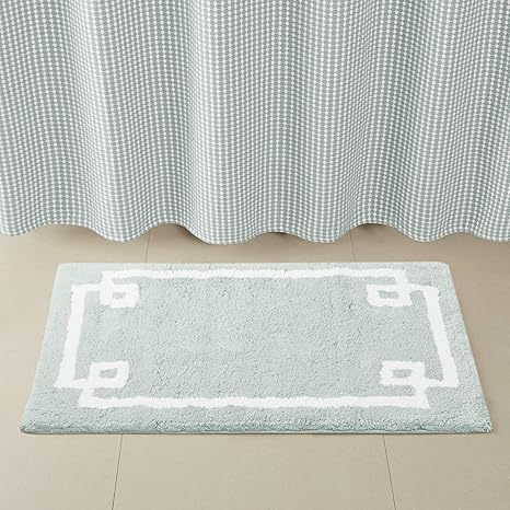 Amazon.com: Madison Park Evan 100% Cotton Bathroom Rug Non Slip Backing ...