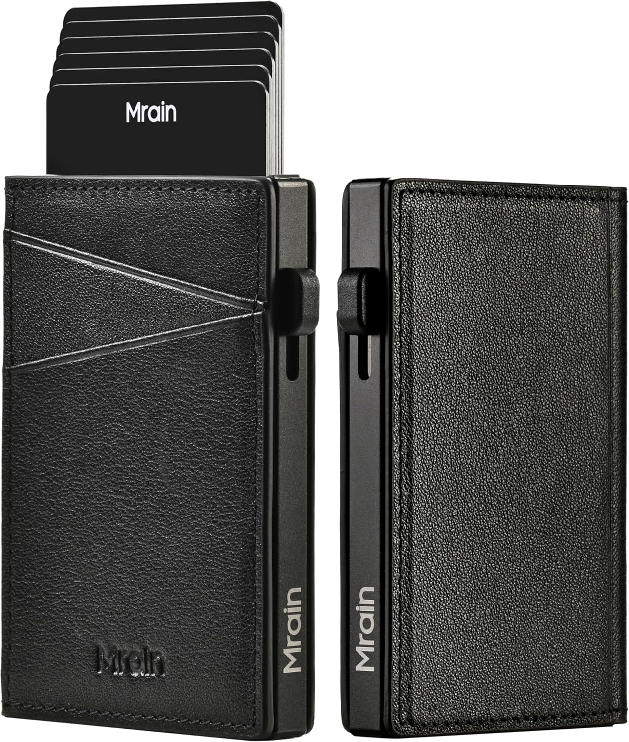 Amazon.com: Mrain Men's Slim Premium Leather Wallet Pop Up Card Holder ...