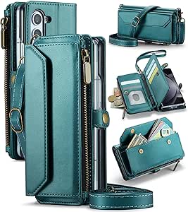 Amazon.com: Asuwish Phone Case for Samsung Galaxy Z Fold 5 5G 2023 Zipper Wallet Cover with S ...