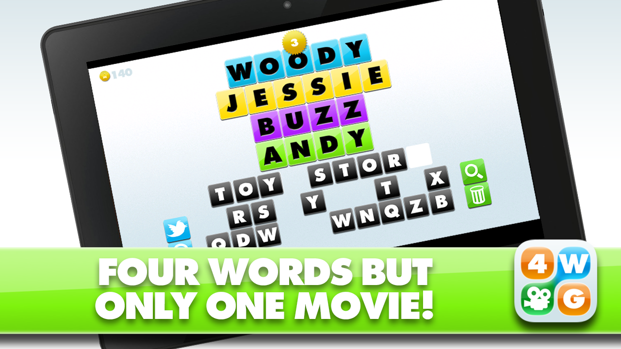 4 Word Movie Game - Find the link to guess the movie (Kindle Tablet ...