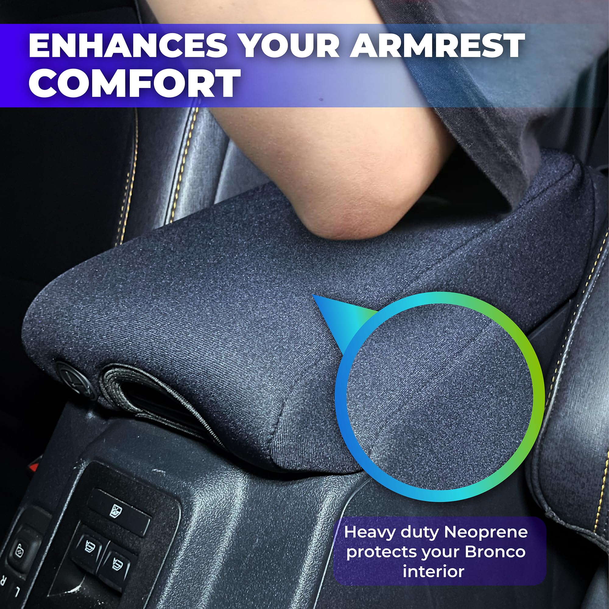 Snapklik.com : Koverz Neoprene Center Console Cover Armrest Pad