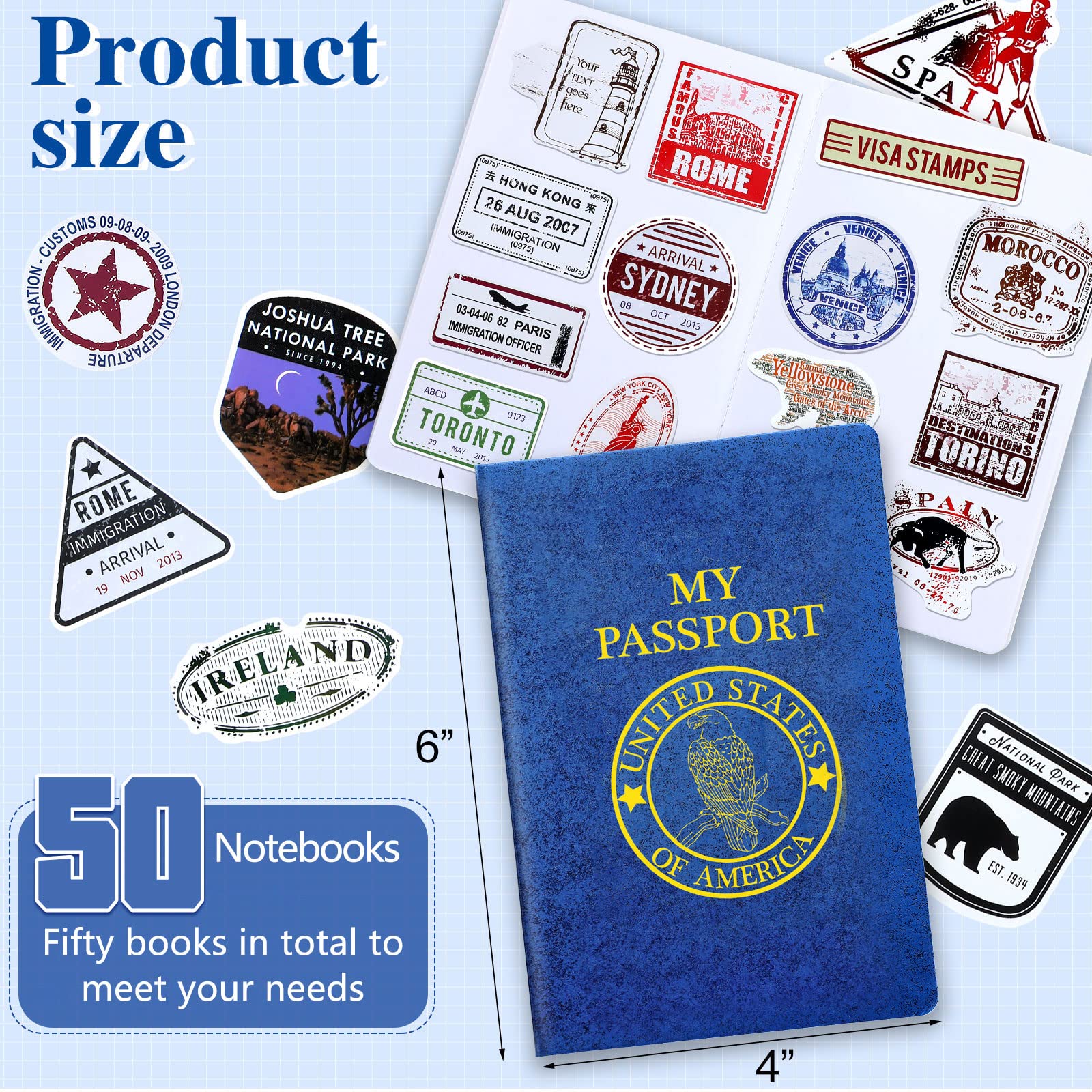 Snapklik.com : Woanger 50 Pcs Blank Passport Book Blue Passport ...