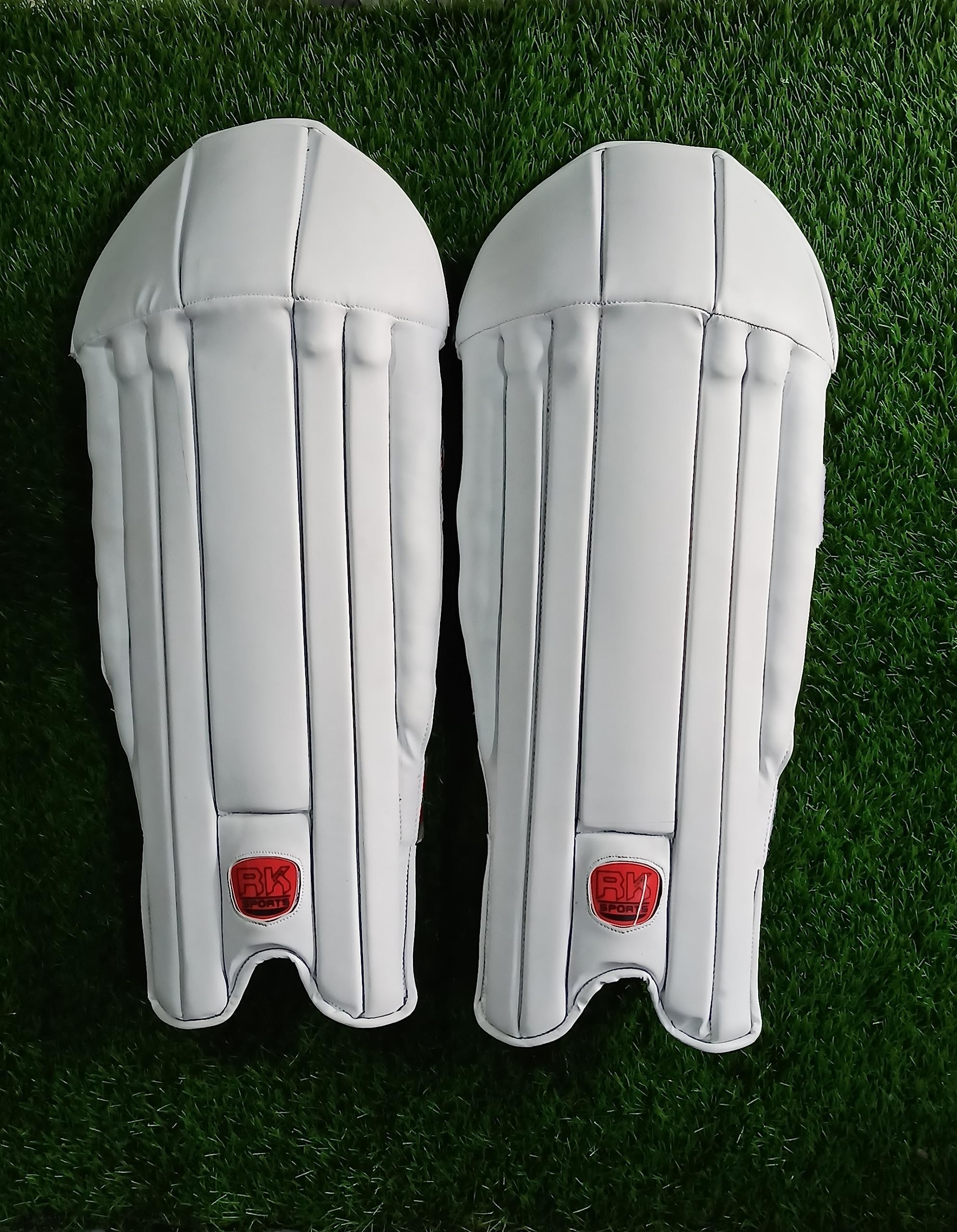 Buy RK KAIME SPORTS Men's Leather Wicket Keeper Pad/Leg Guard (White ...