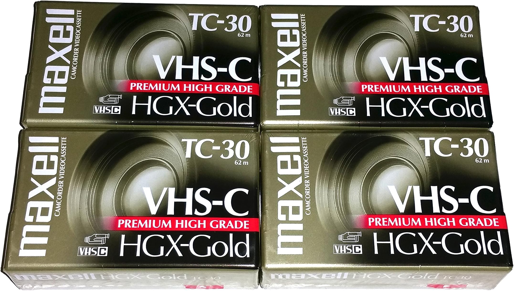 Amazon.com: Maxell VHS-C TC-30 Gold Videocassettes (4-Pack, 30 Minutes ...