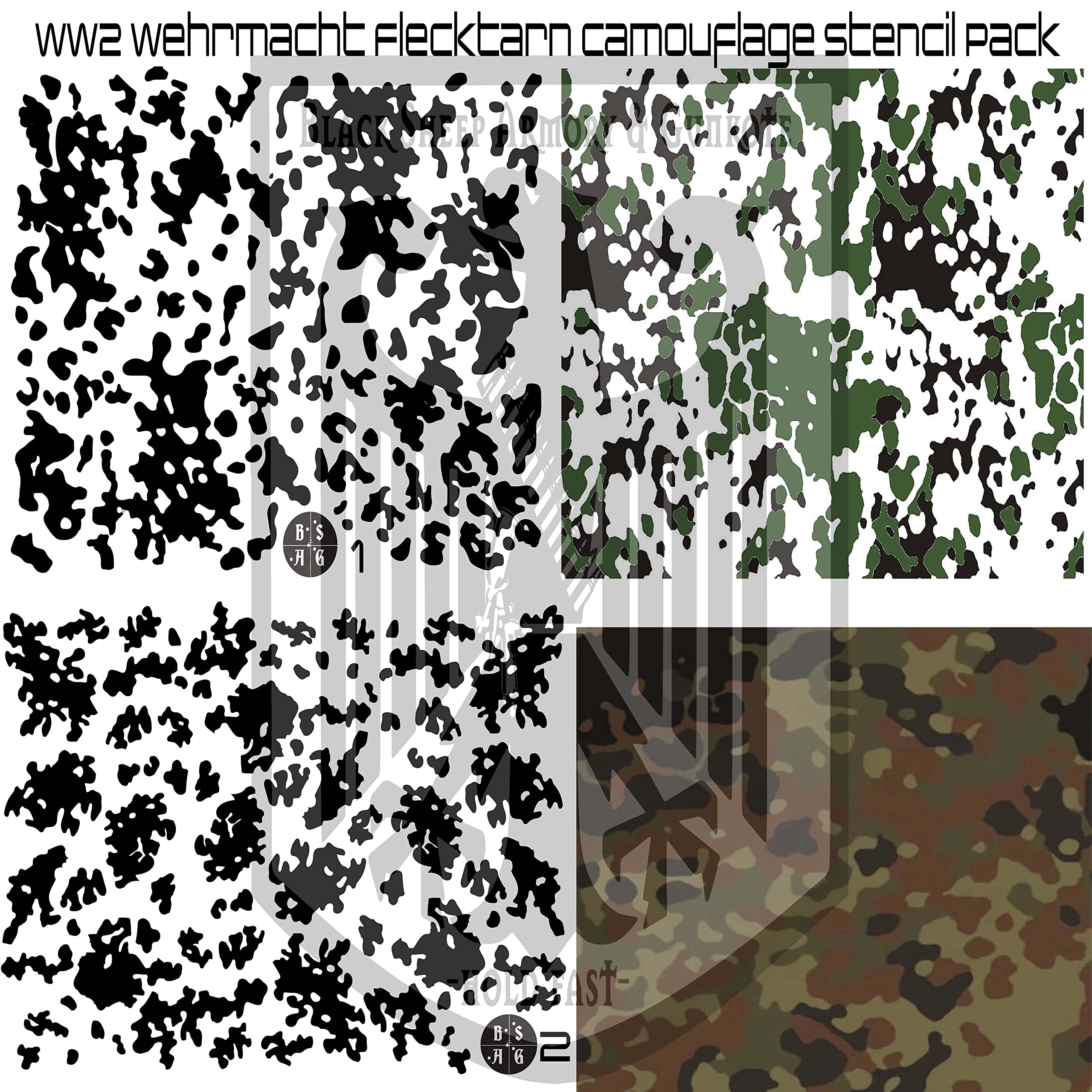 Amazon.com : Black Sheep A & G WW2 German Flecktarn Camouflage Stencil ...