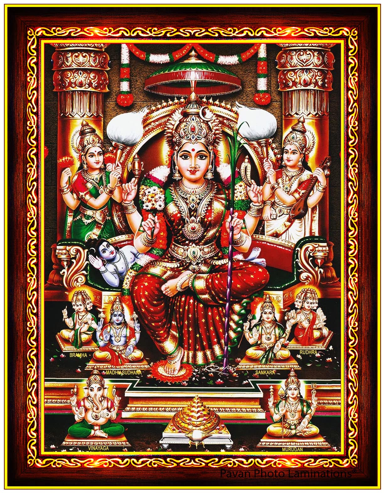 Buy Pavan Photo Laminations, Goddess Rajarajeshwari Devi Lalitha ...