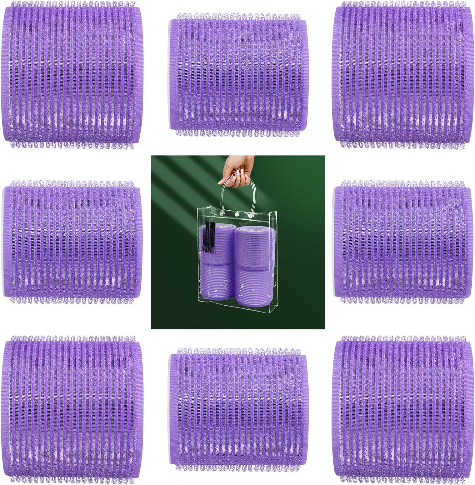 Amazon.com : Jumbo Ceramic Thermal Self-Grip Salon Hair Rollers and ...