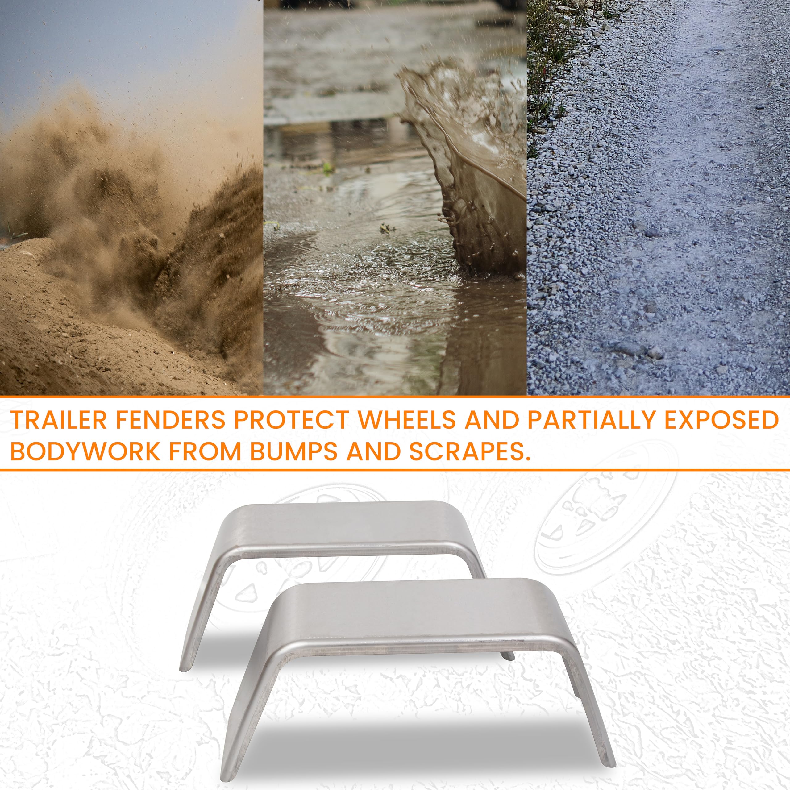 ECOTRIC Square Trailer Fenders For 14"-16" Wheels 1 Pair