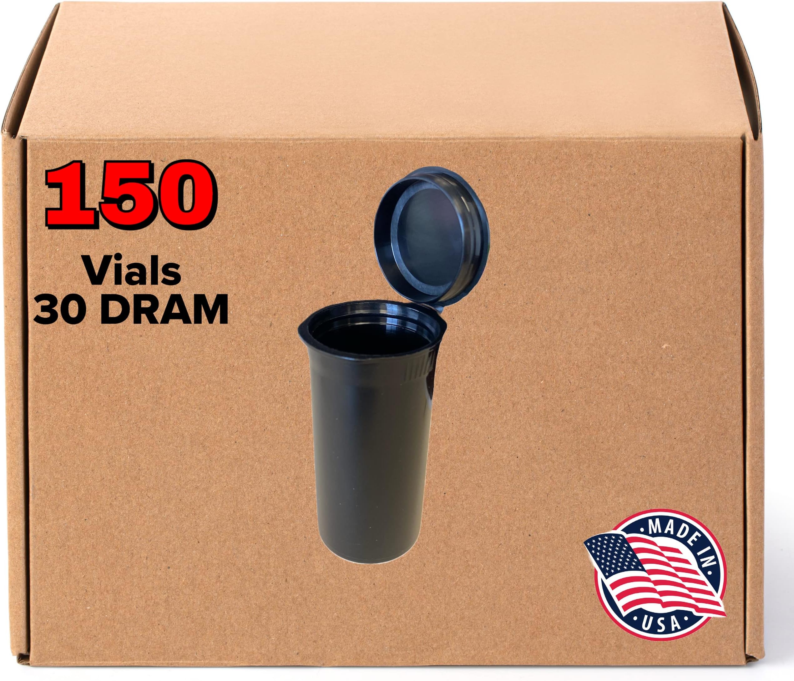 Amazon.com: Evo Plastics 150 Black Vials - 30 DRAM Pop Top Bottle ...