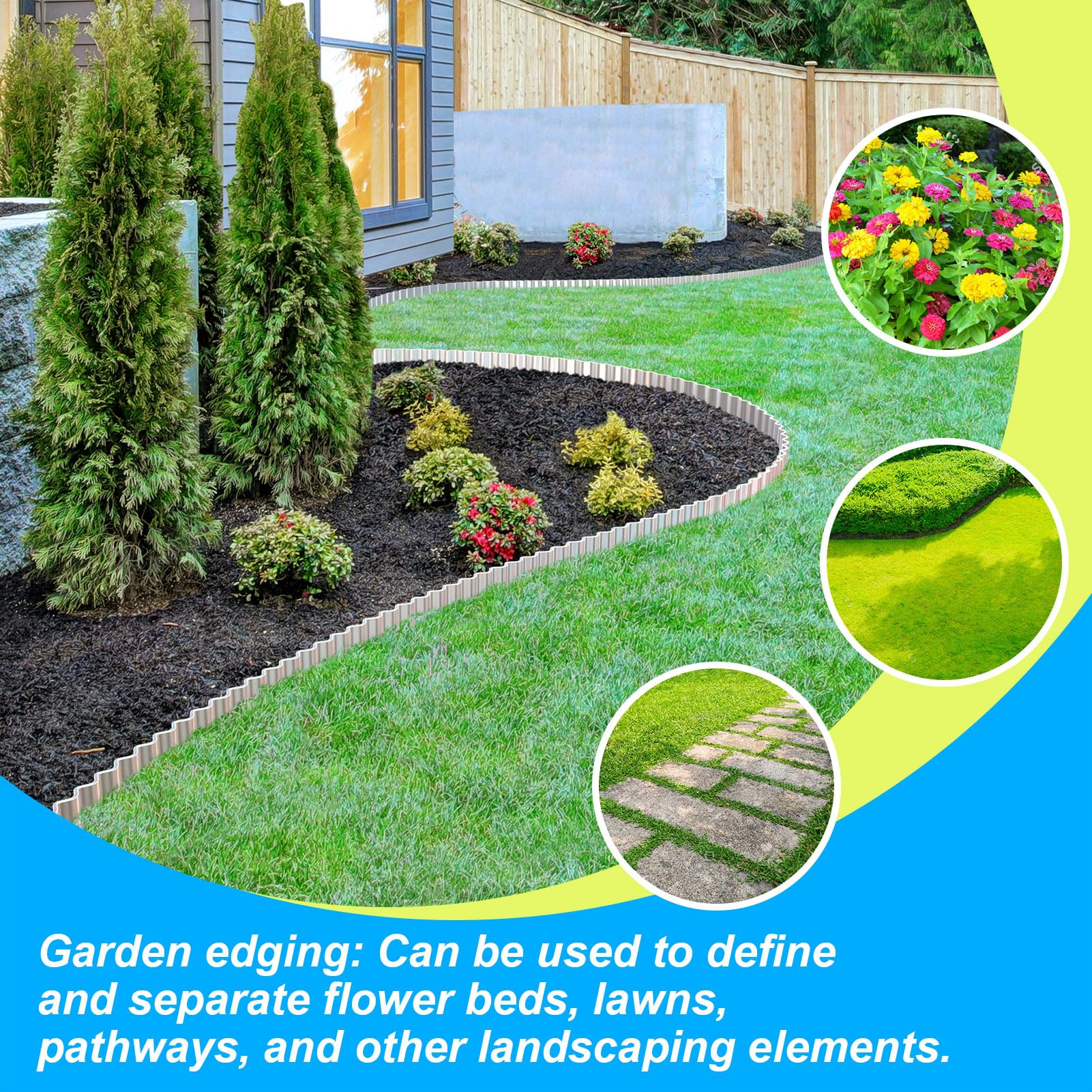 Snapklik.com : Corrugated Metal Garden Edging, 3" X50ft Landscape Edges ...
