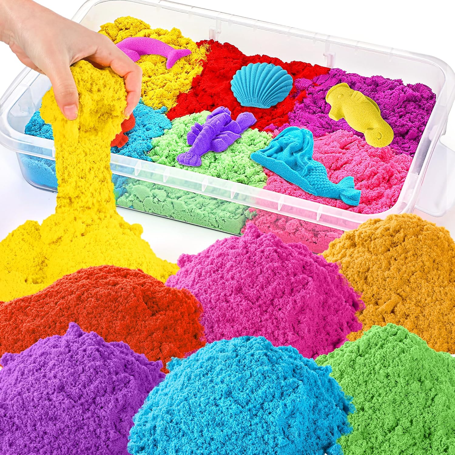 Amazon.com: sikmcle Play Sand with Sensory Bin Toy for Kids, 8 lb of 7 ...