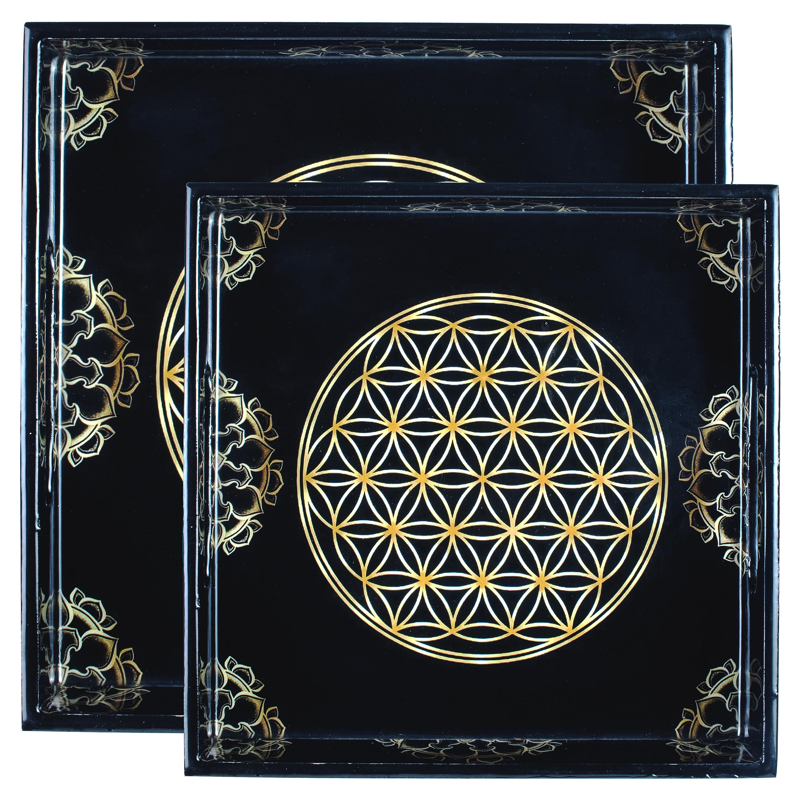 Amazon.com: Wooden Square Serving Trays with Handles - Farmhouse Decor ...