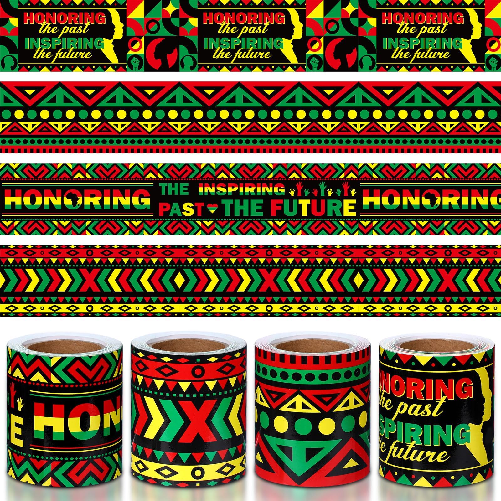 Amazon.com: Outus 131.2 ft Juneteenth Bulletin Board Borders 4 Rolls ...