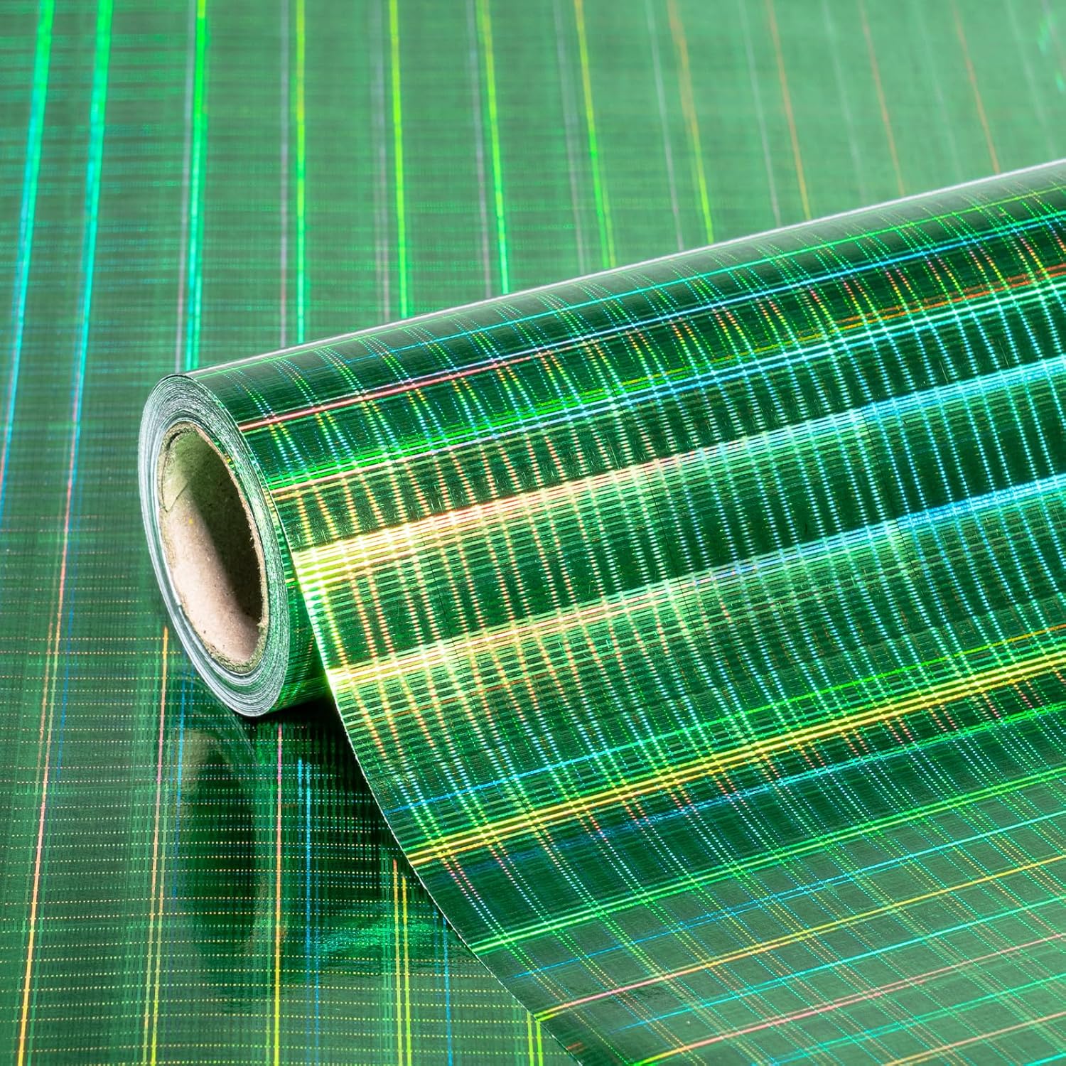 Amazon.com: LeZakaa Green Holographic Wrapping Paper - Mini Roll ...