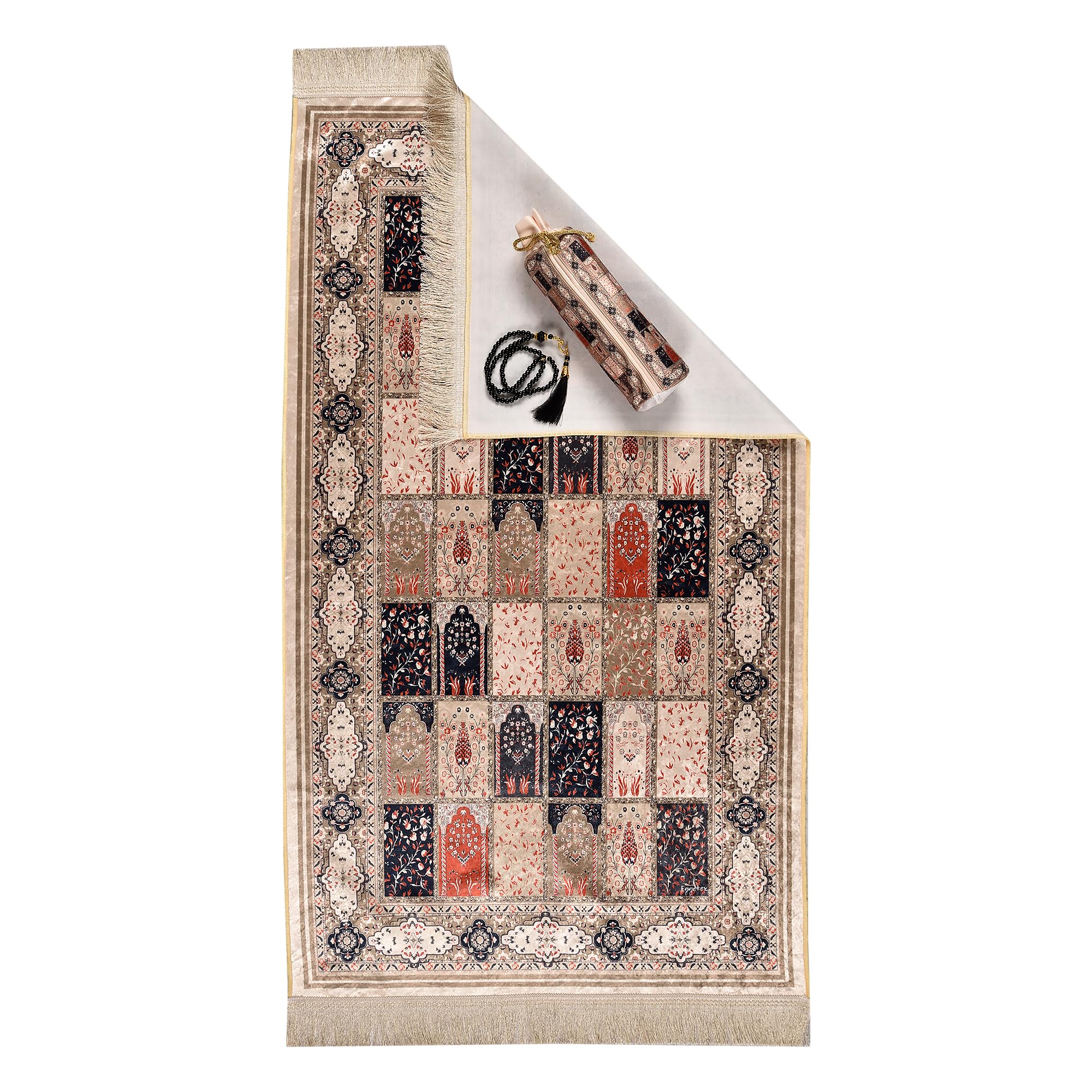 Amazon.com: eggetex Muslim Prayer Rug with Beads, Pouch and Islamic ...