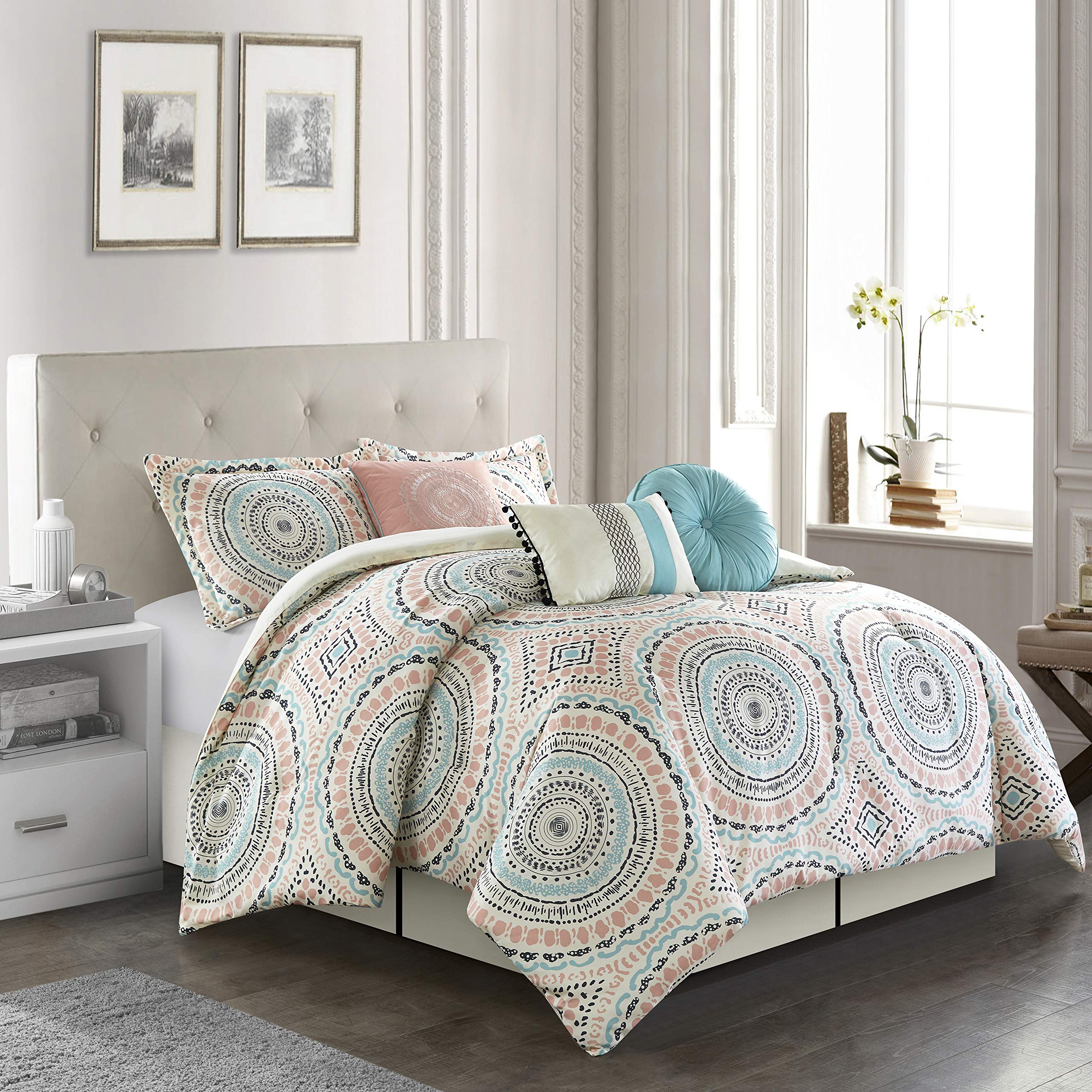Amazon.com: Stratford Park Bedding Circular Geo Design 7-Piece ...