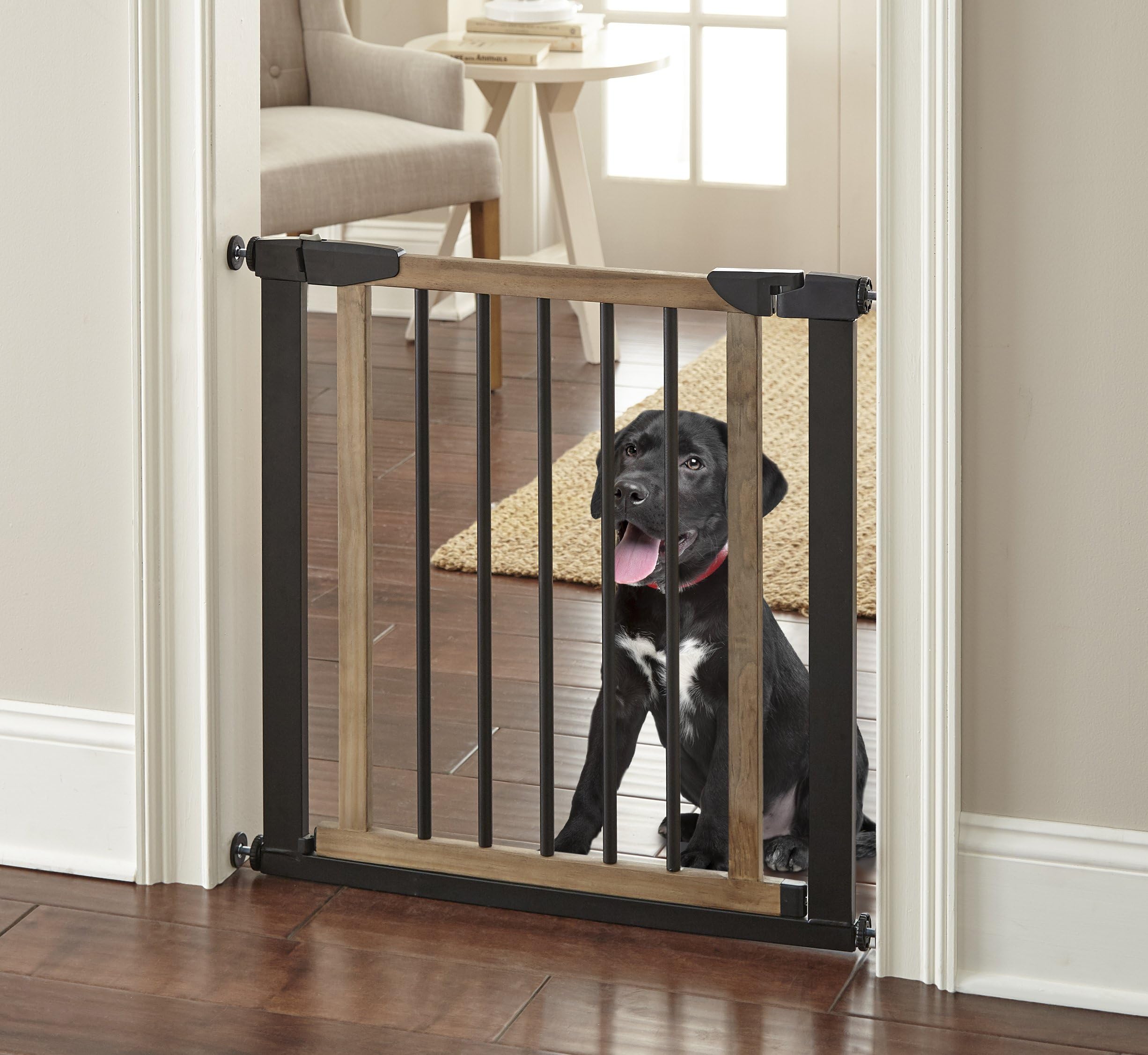 Amazon.com: NMN Designs Logan Dog Gate - Indoor Pet Barrier and Wooden ...