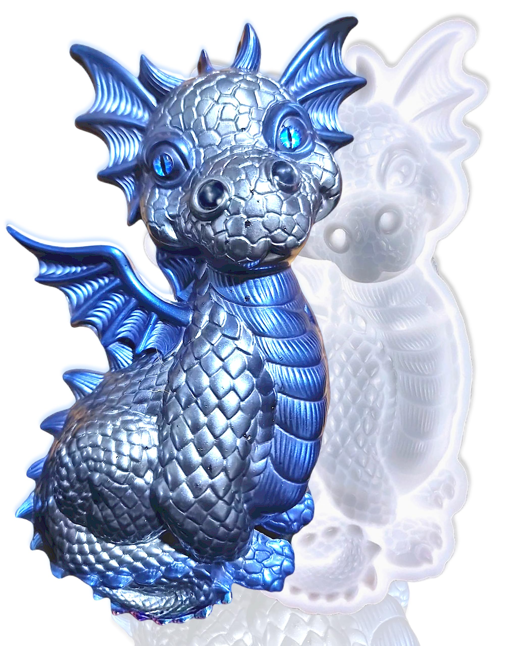 Amazon.com: Megeladoty Flying Dragon Resin Molds, 8 Inch Cute Baby ...
