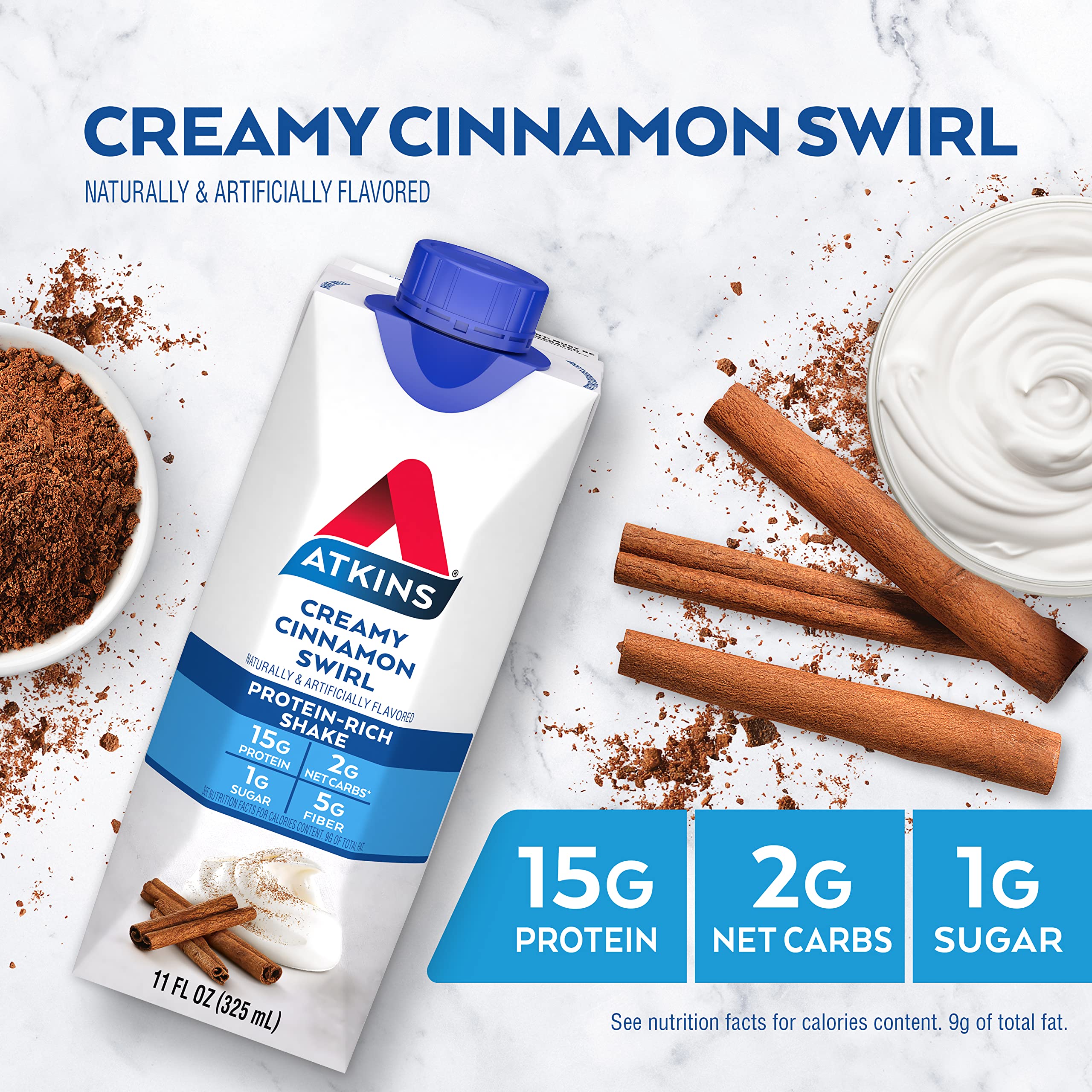 Snapklik.com : Atkins Creamy Cinnamon Swirl Protein Shake