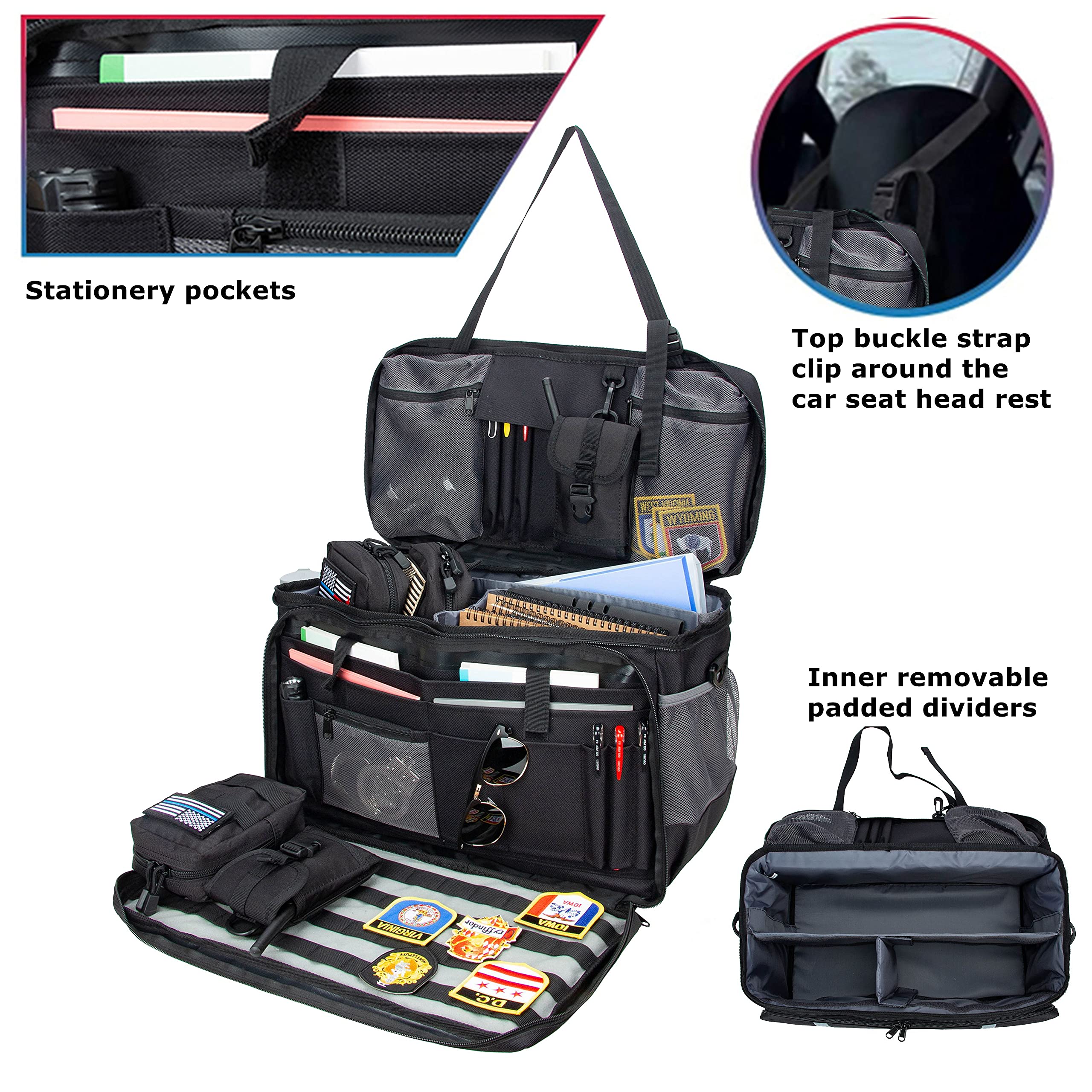 KISLANE Car Front Seat Organizer for Police Law Enforcement Gear, Truck ...