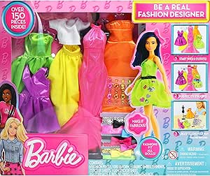 Amazon.com: Barbie Be a Real Fashion Designer Neon Edition – DIY Dress ...