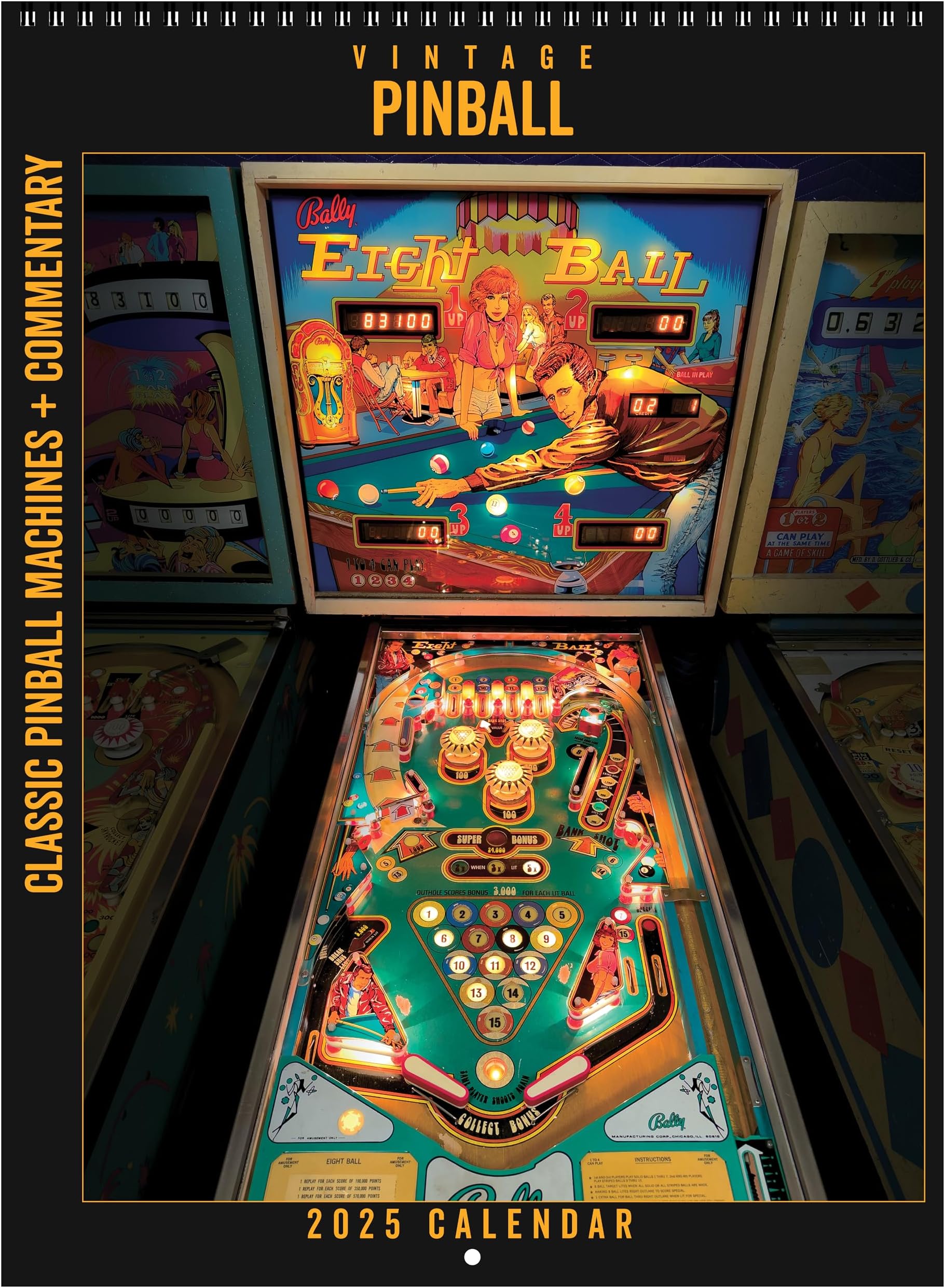 Amazon.com: Asgard Press 2025 Vintage Pinball Calendar, 16 Months ...