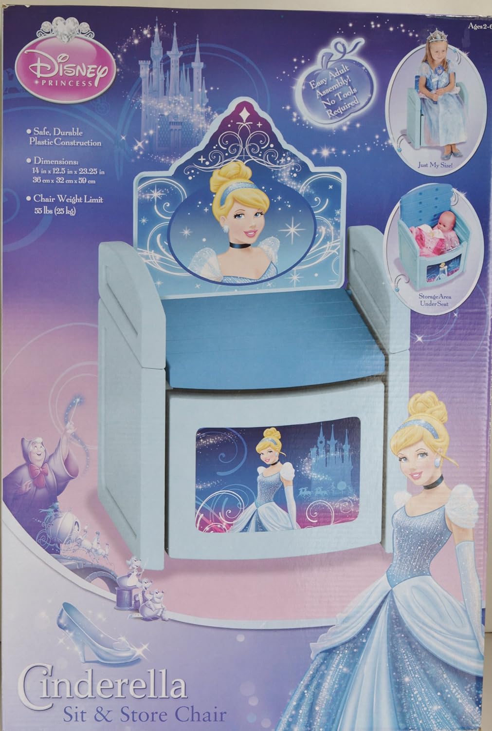 Disney Cinderella Sit & Store Chair : Amazon.co.uk: Home & Kitchen