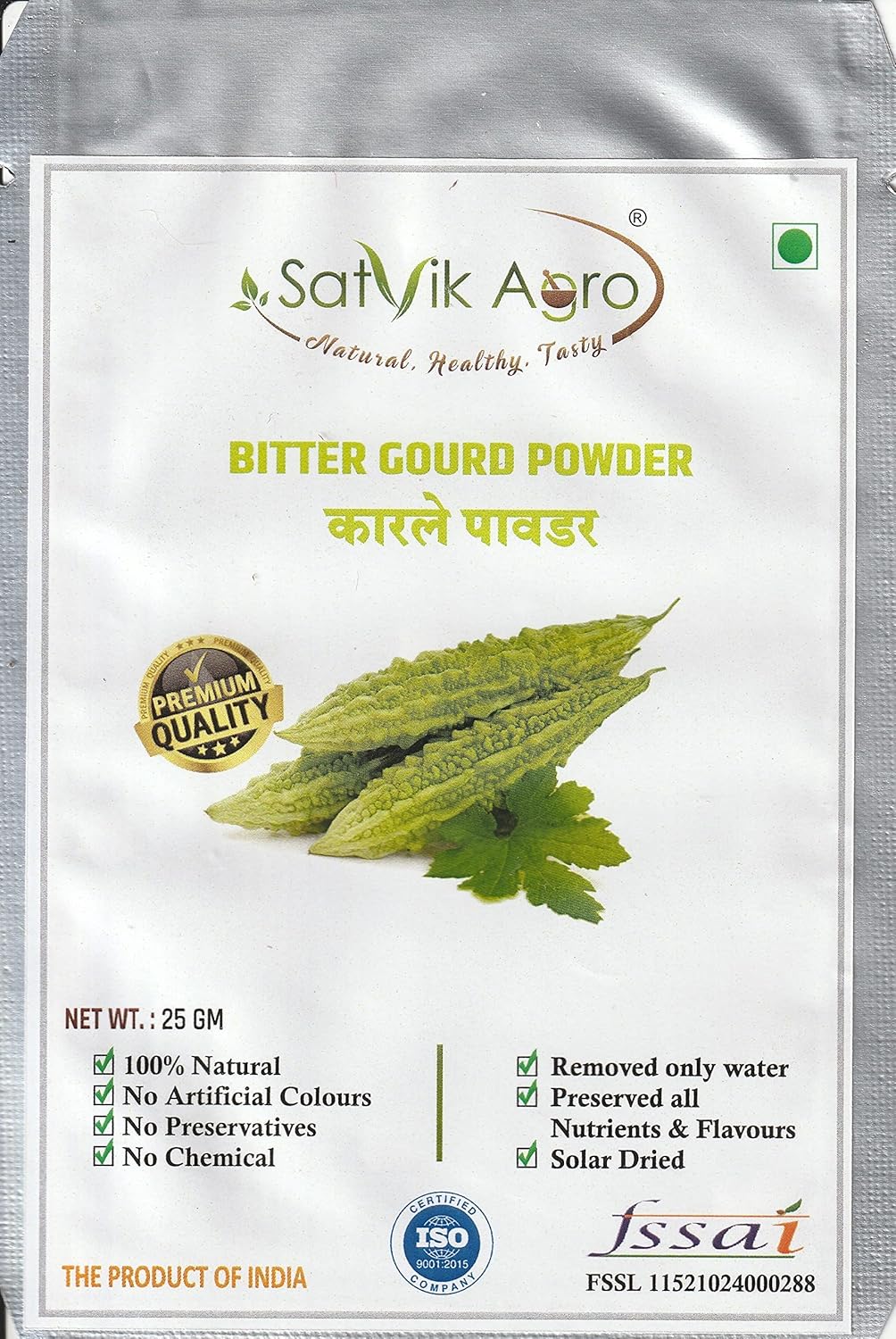 Satvik Agro Bitter Gourd Powder, 25gm, 100% Pure, Solar Dried, Natural ...