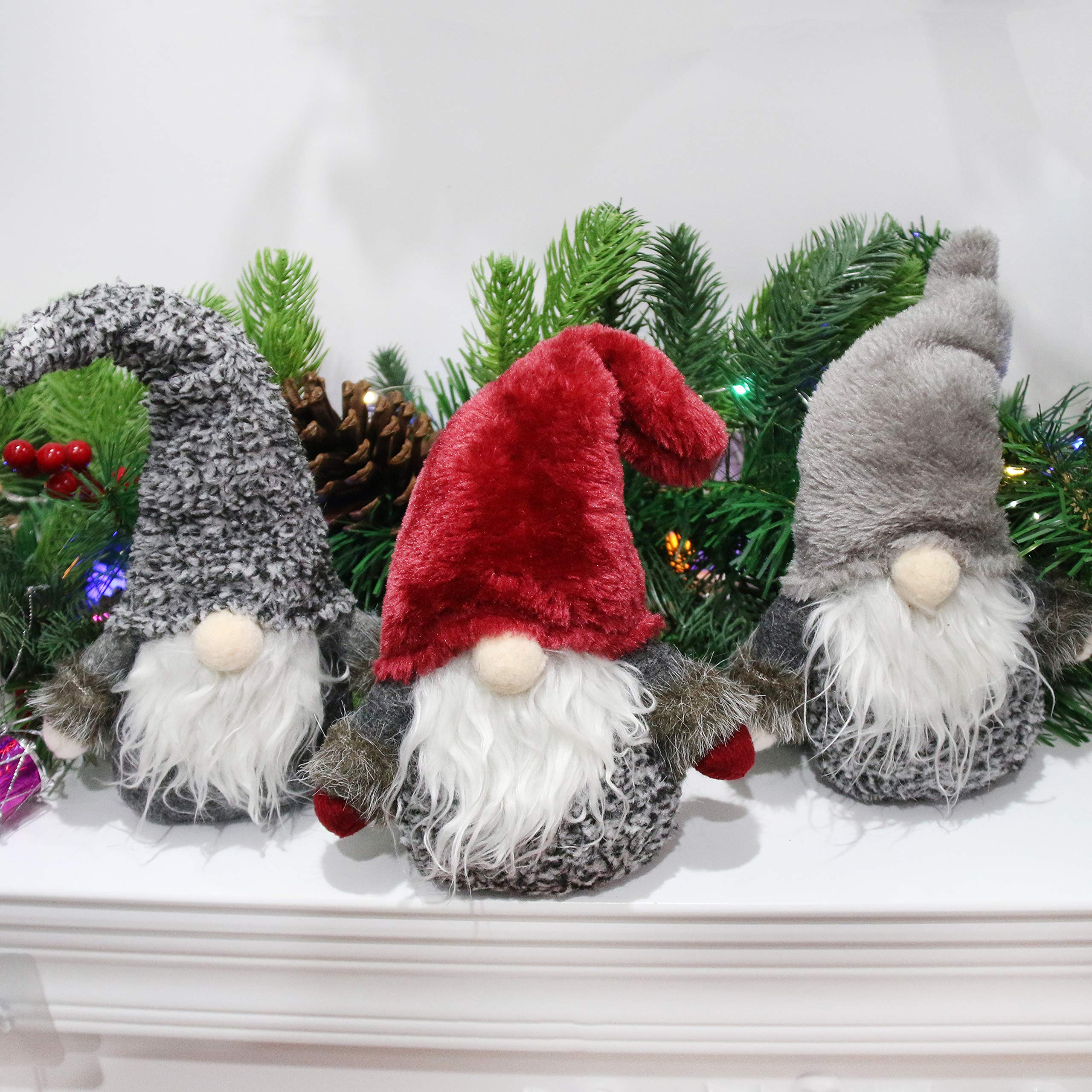 Houwsbaby 3 Pcs Handmade Gnome Figurines Plush Swedish Tomte Nisse ...
