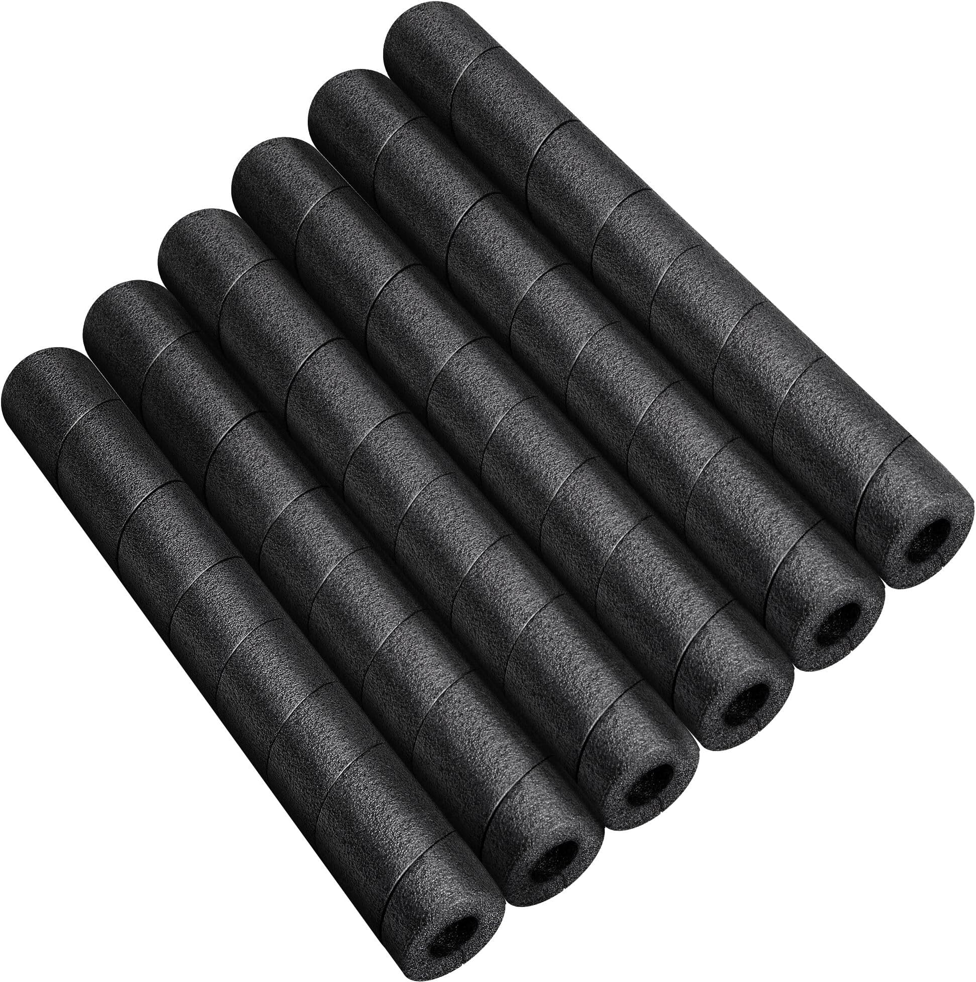 6 Pcs Pipe Insulation Foam Tube - 15.7 Inches Black Foam Pipe Covers ...