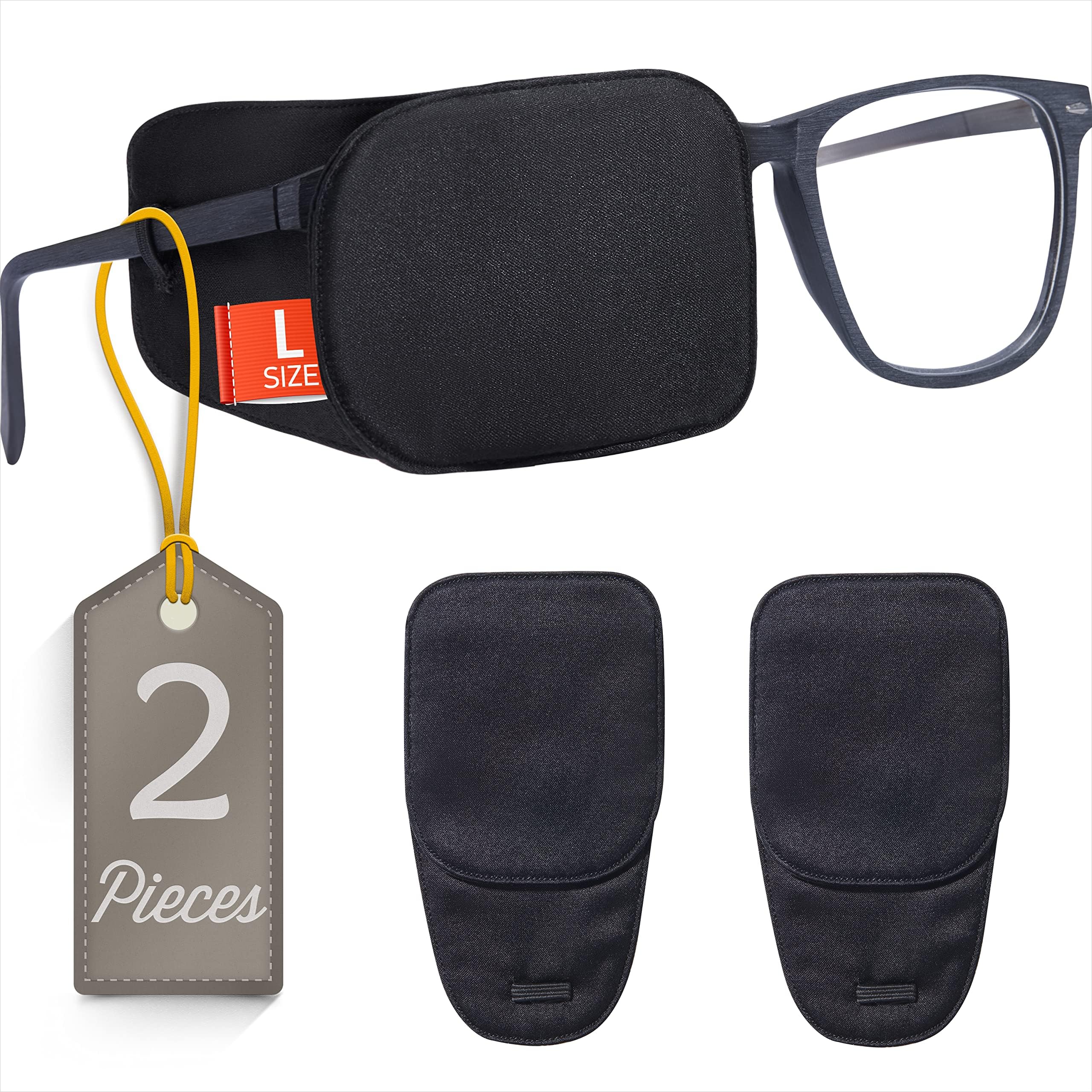 Amazon.com: 6pcs Eye Patches for Glasses Black Eye Patch Reusable Lazy ...